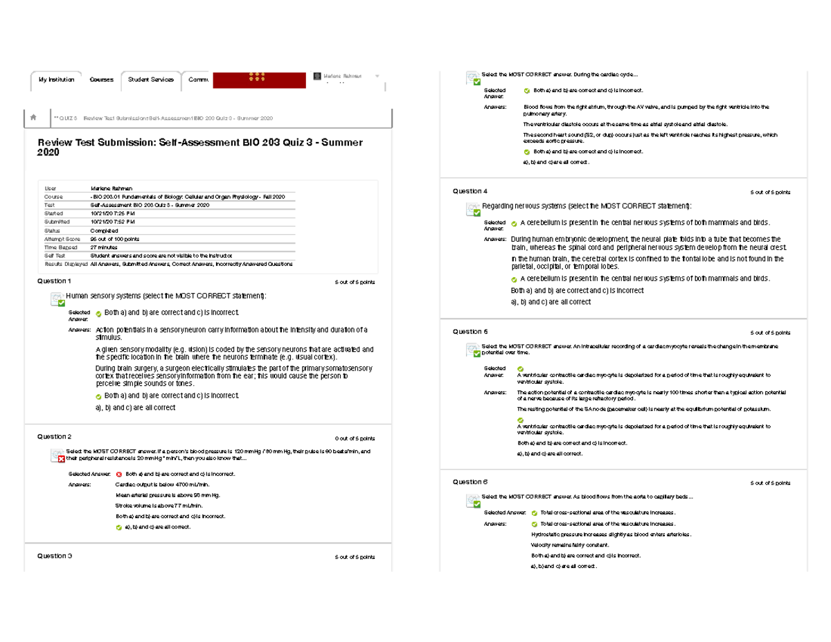 BIO203 Practice EXAM 3 - BIO 203 WATSON - H ** QUIZ 3 Review Test ...