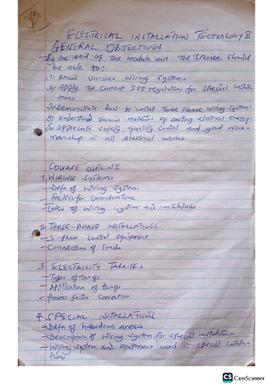 PEI - Class notes for electrical engineering CDACC level 5 - ELECTRICAL ...