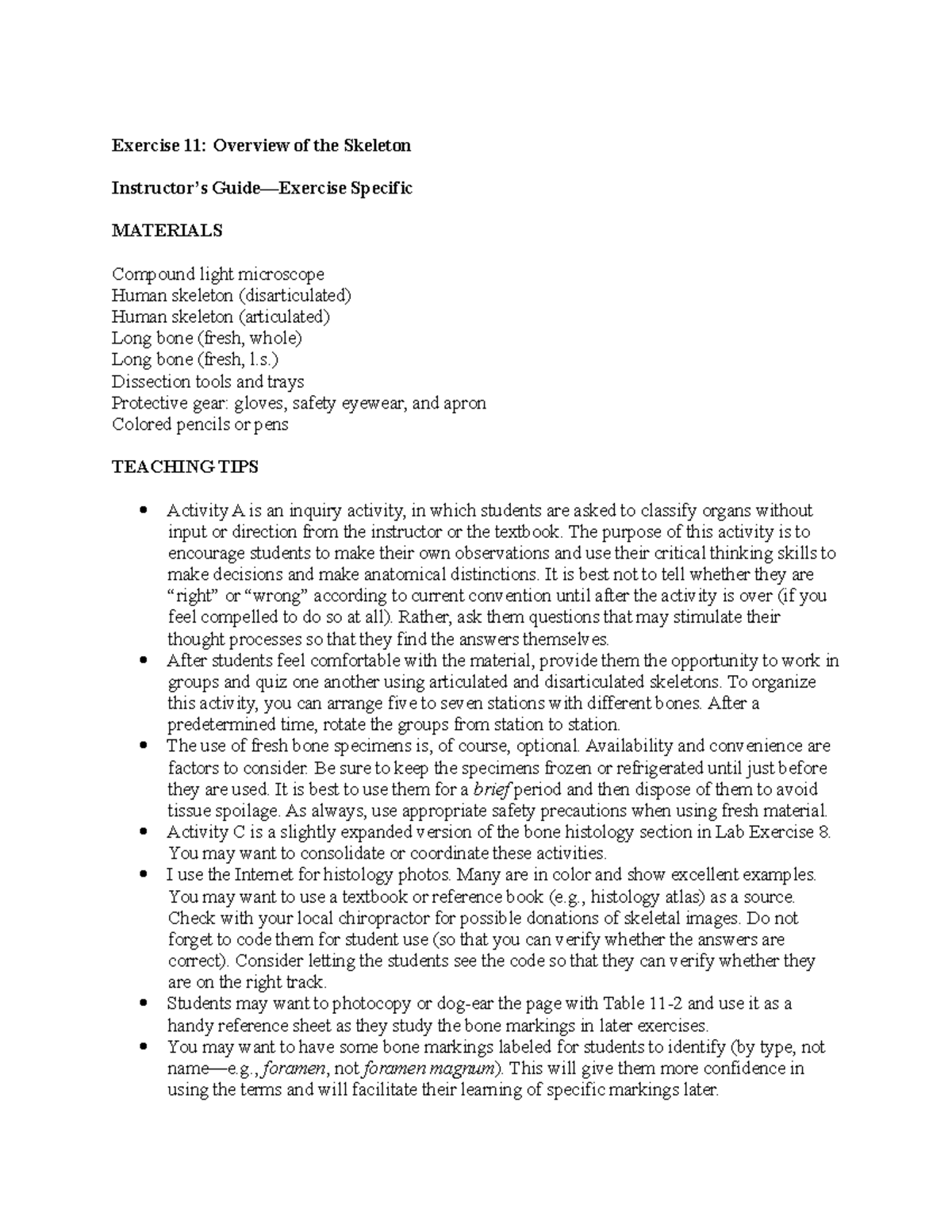 Exercise 11 - studies reminders and answer keys - Exercise 11: Overview ...