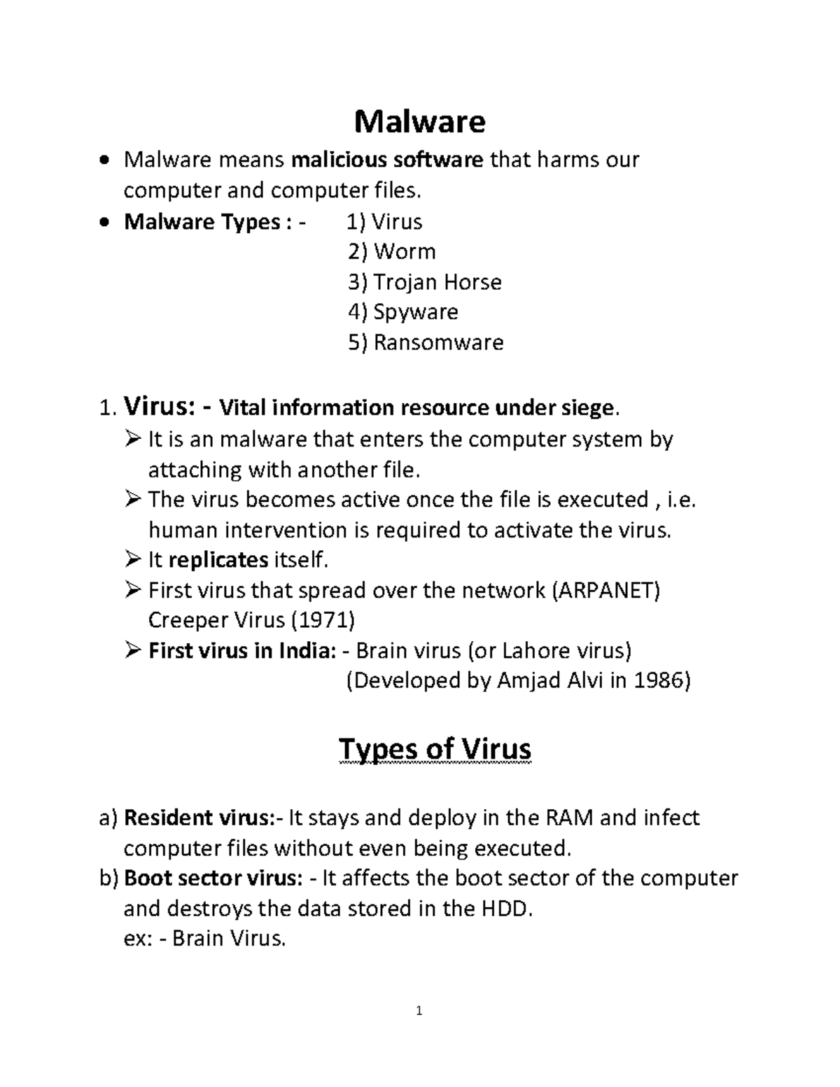Basics Of Computer Theory Part-2 - Malware Malware means malicious software that harms our ...