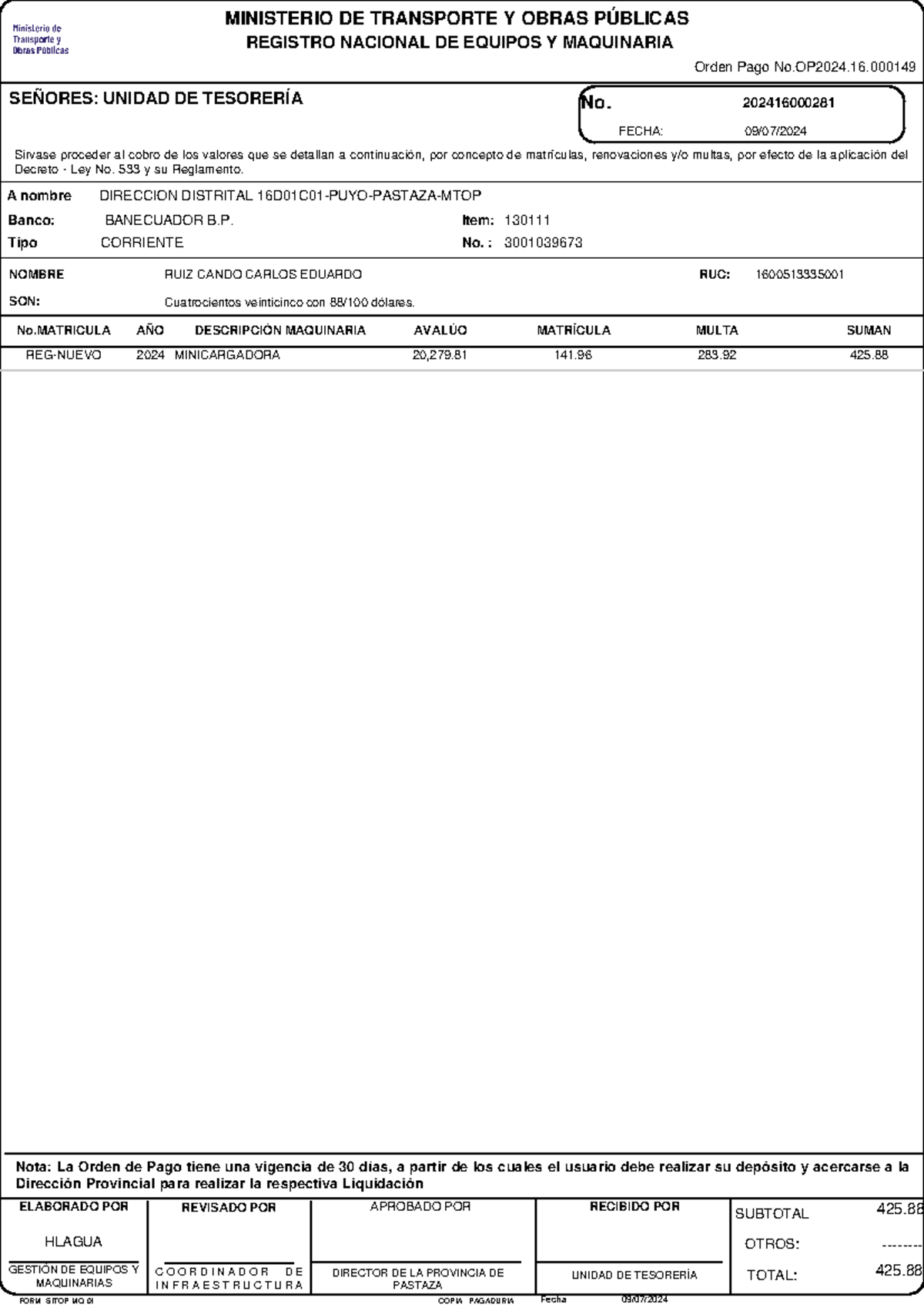 Gestion Reporte MQ (26) - FORM. SITOP-MQ-01 COPIA : PAGADURIA REGISTRO ...