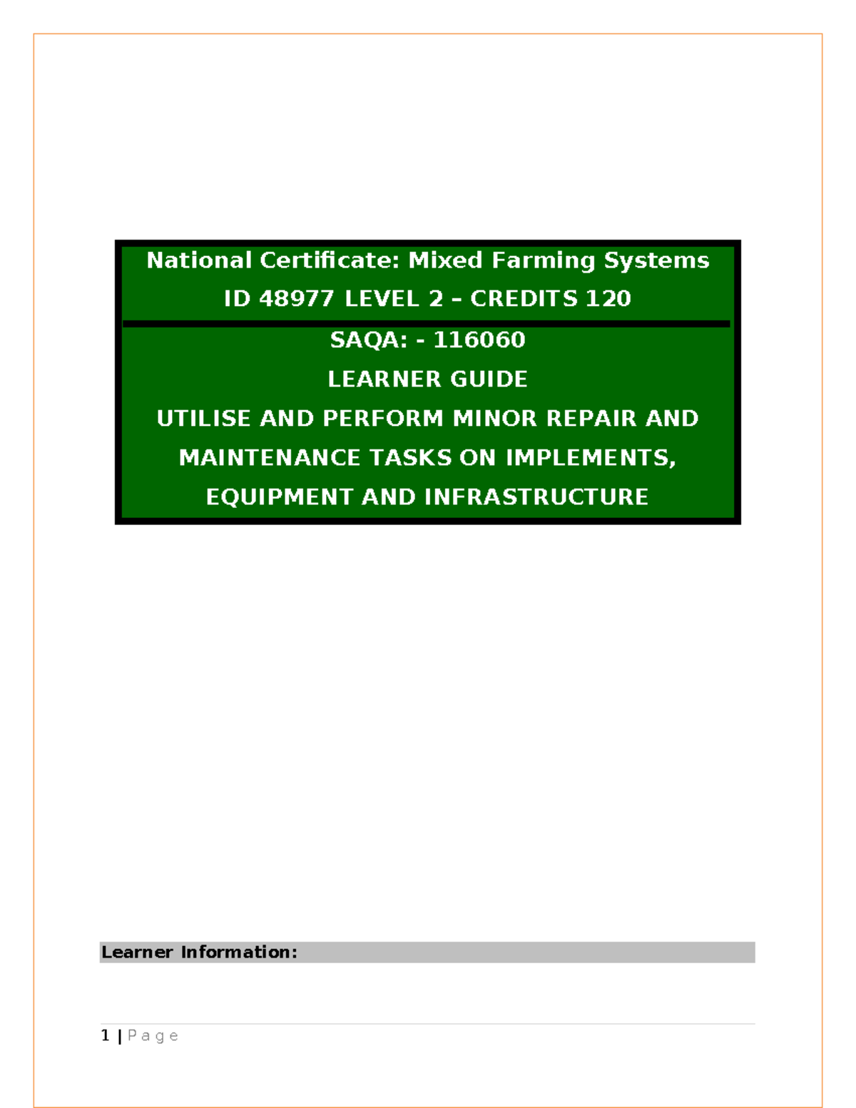 116060 - Learner Guide - National Certificate: Mixed Farming Systems ID ...