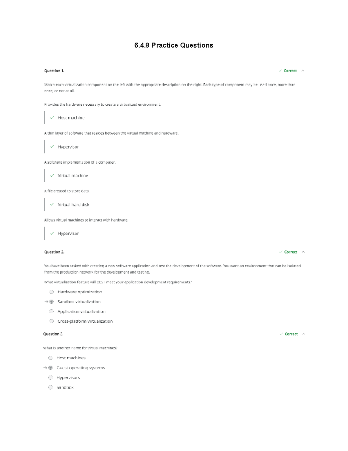 6.4.8 Practice Questions - 2-3 Quiz - IT-202 - 6.4 Practice Questions ...
