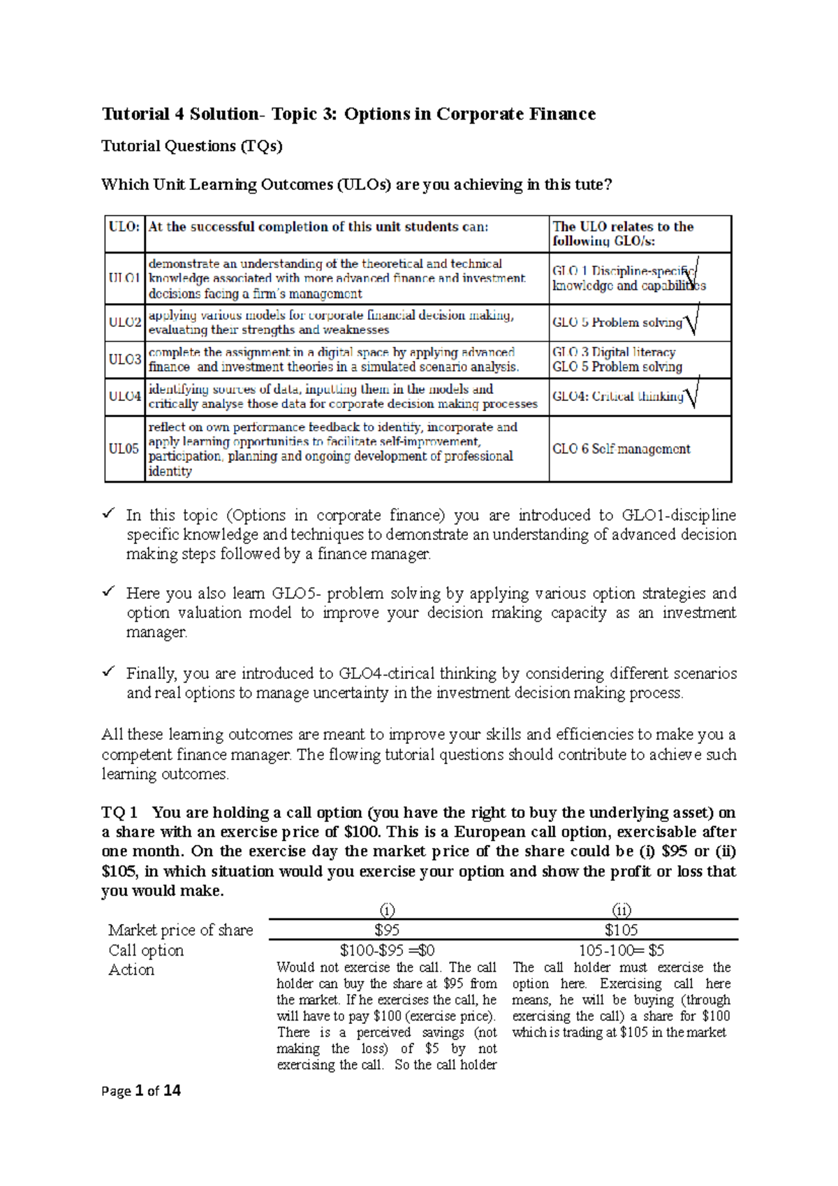 Tutorial 4 Solution MAF302 - Tutorial 4 Solution- Topic 3: Options in ...