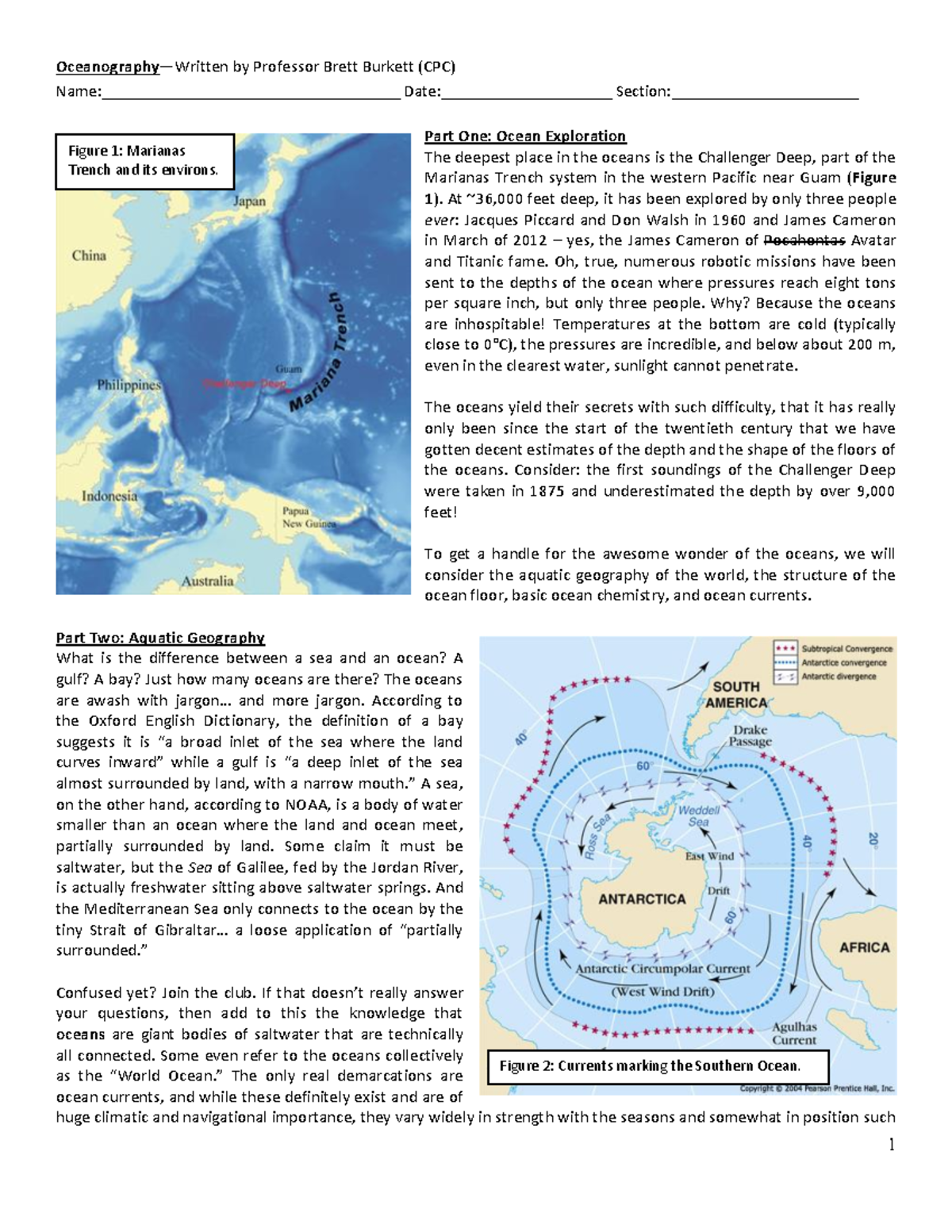 ESI LAB 9 Oceanography V4 - Oceanography Name:___________________________________ - Studocu