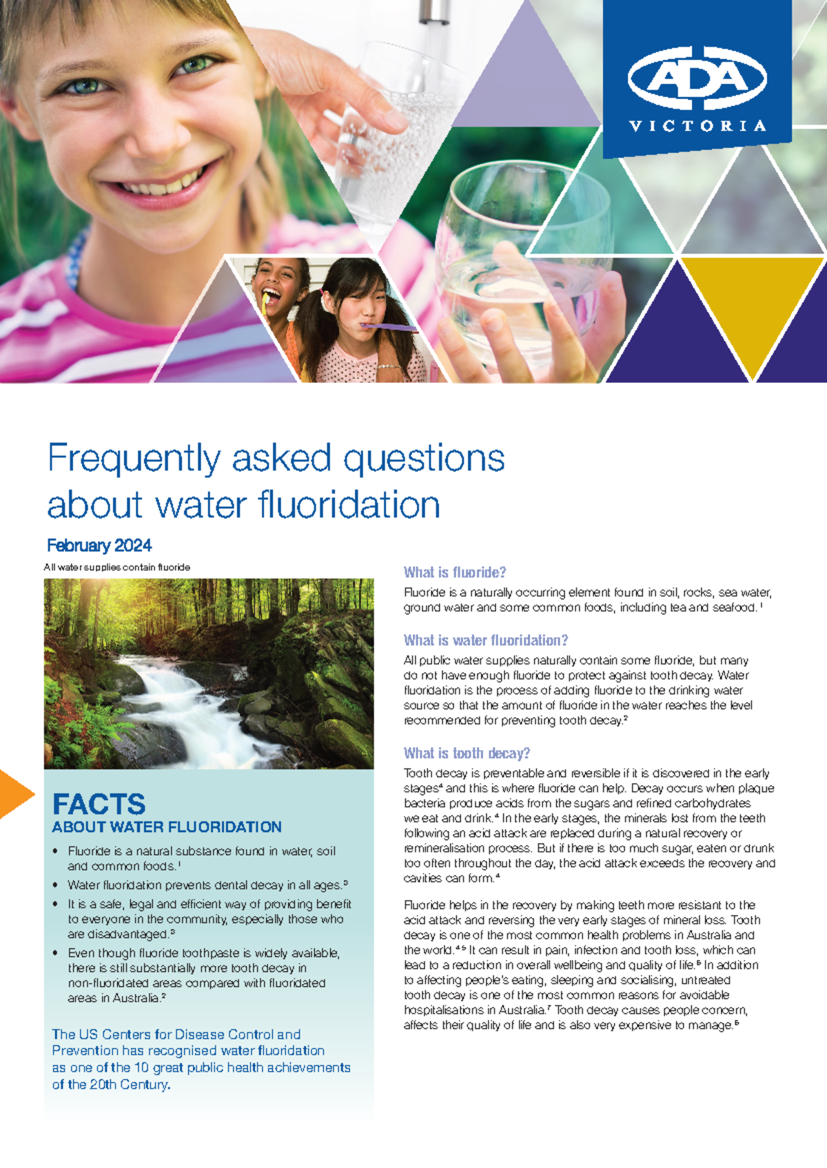 Fluoridation-Facts- Updated - FACTS ABOUT WATER FLUORIDATION • Fluoride ...
