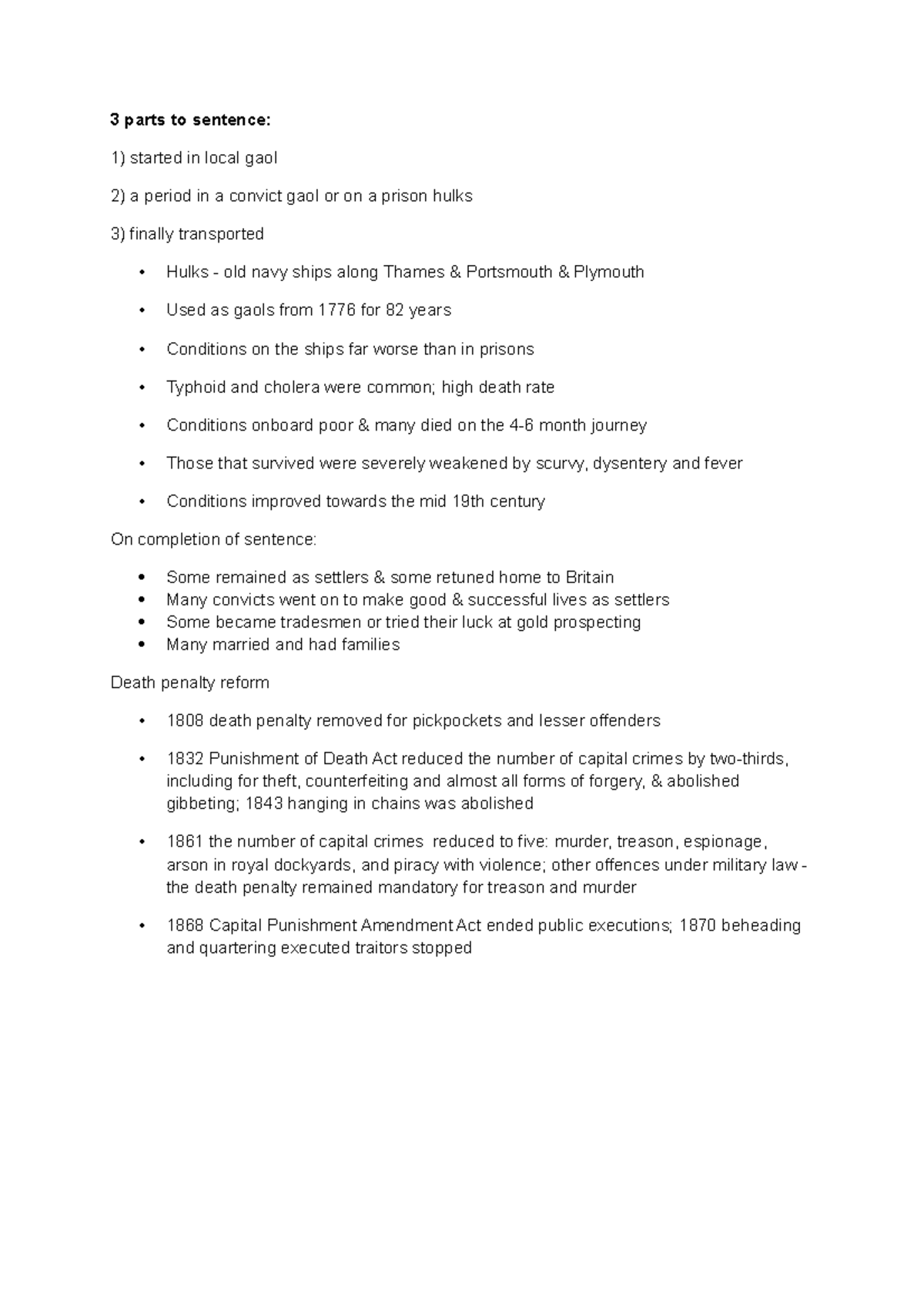 3 parts to sentence - 3 parts to sentence: started in local gaol a ...