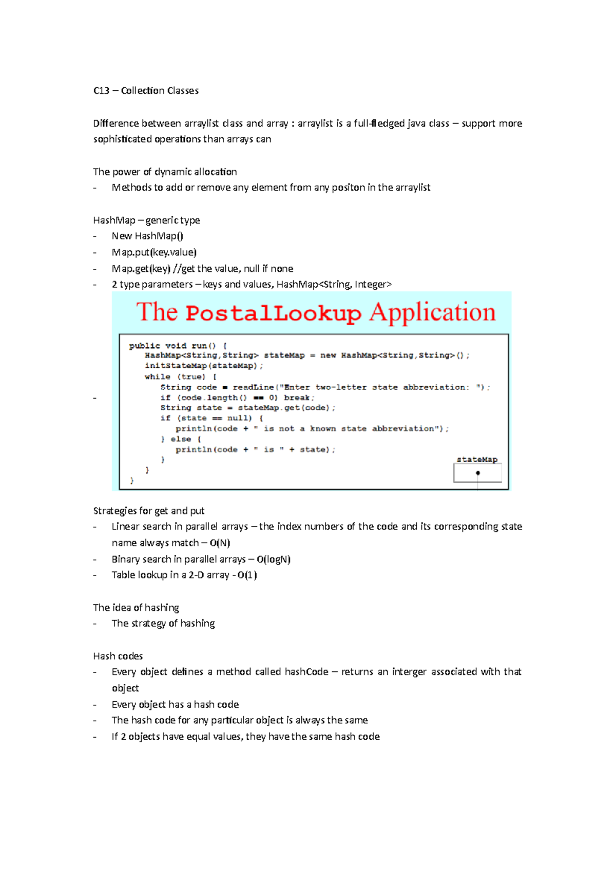 Review 13 Lecture Notes C13 Collection Classes Difference Between Arraylist Class And