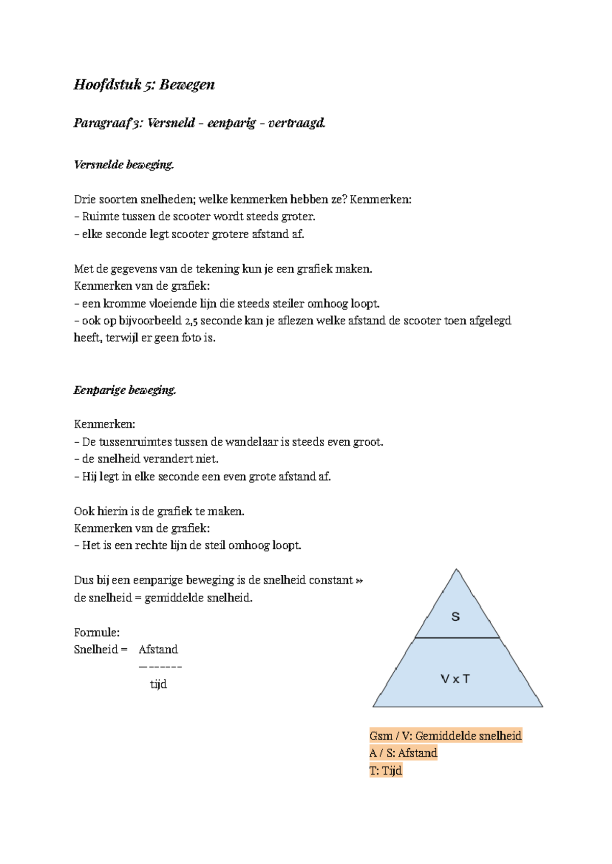 Nask aantekeningen - hfst 5 - Hoofdstuk 5: Bewegen Paragraaf 3 ...