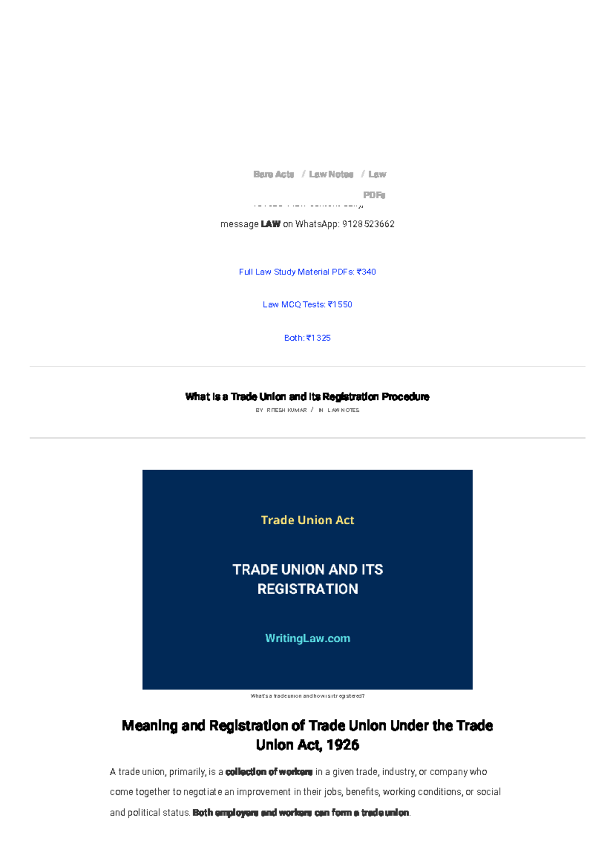 What Is a Trade Union and Its Registration Procedure - Both employers ...