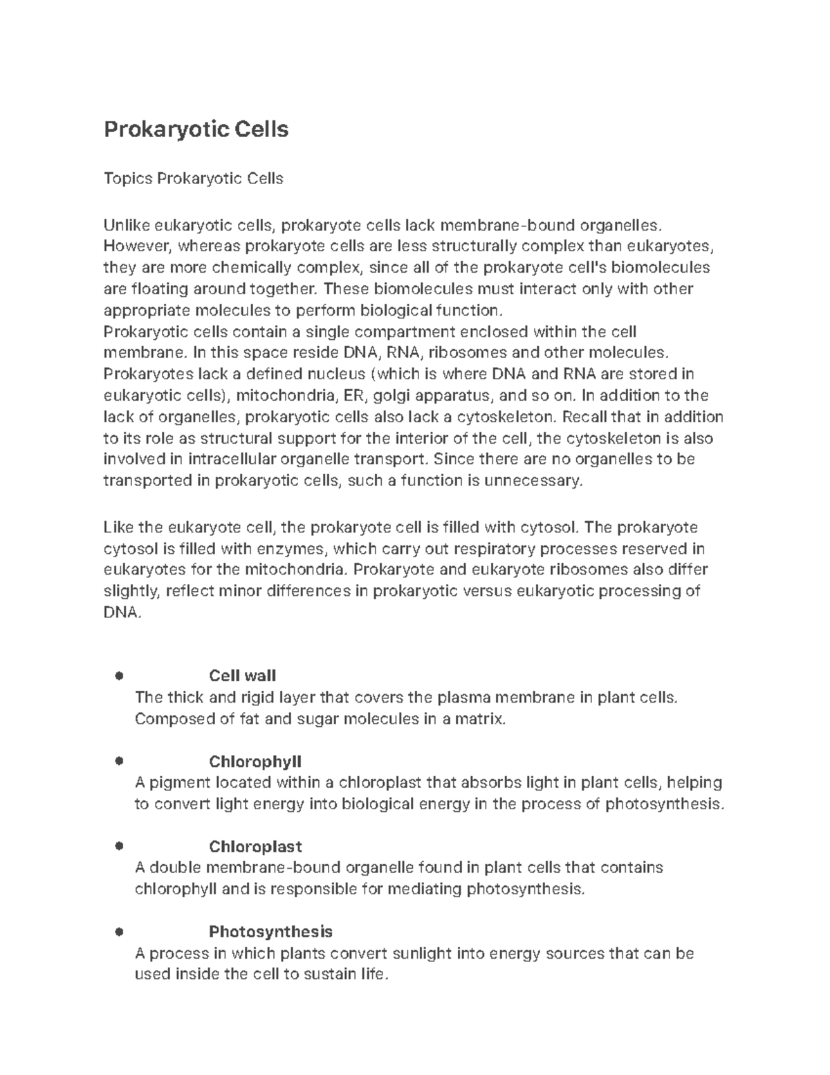 Prokaryotic Cells - Prokaryotic Cells Topics Prokaryotic Cells Unlike ...
