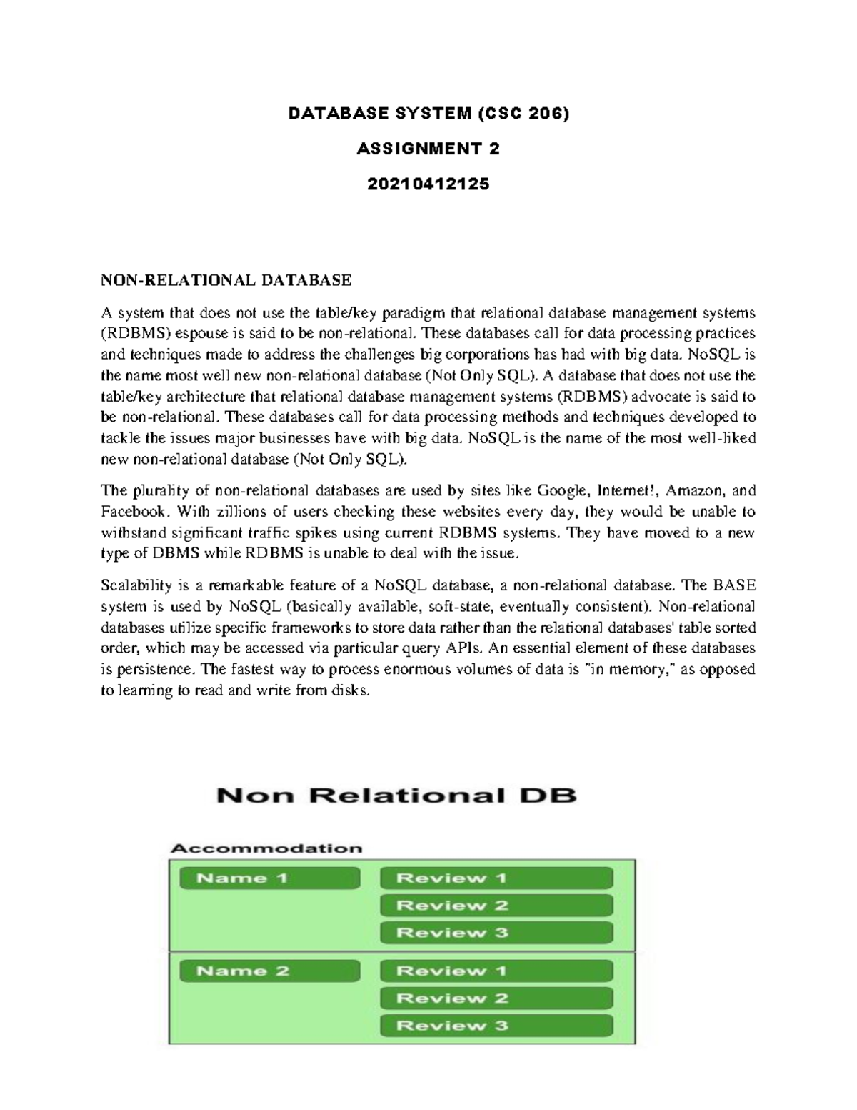 20210412125-2 - please i am tied - DATABASE SYSTEM (CSC 206) ASSIGNMENT ...