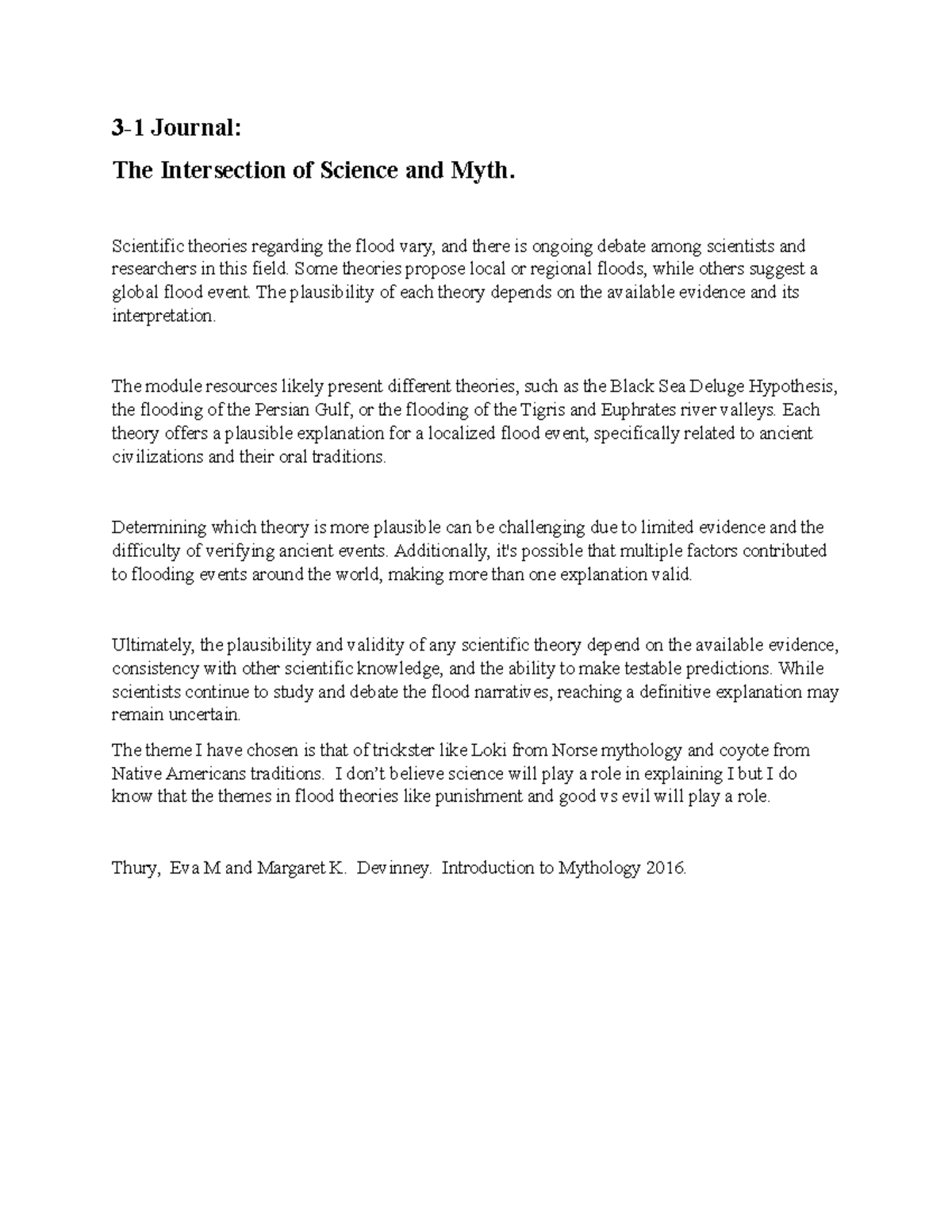 3-1 - Learn - 3-1 Journal: The Intersection of Science and Myth ...