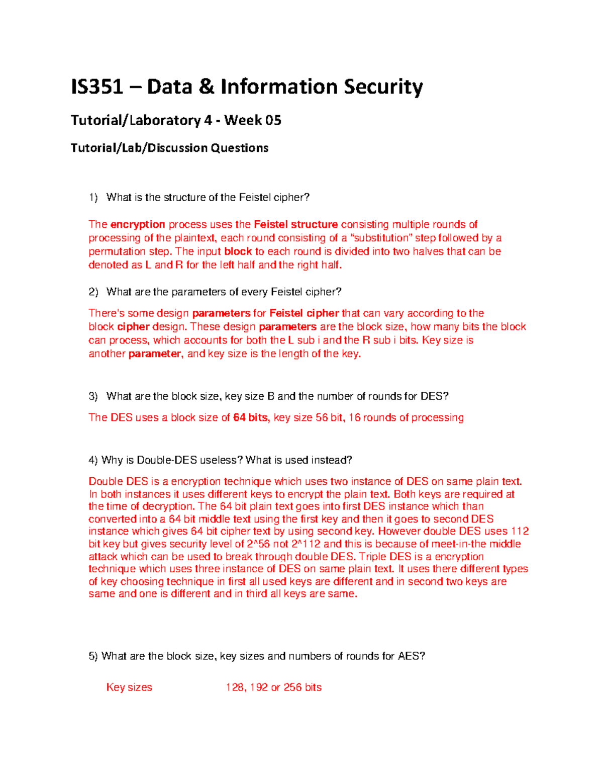 Lab 4 - Week 5 - Answers asdfasdfasdfasdf asdf asdf - IS351 – Data & Information Security - Studocu