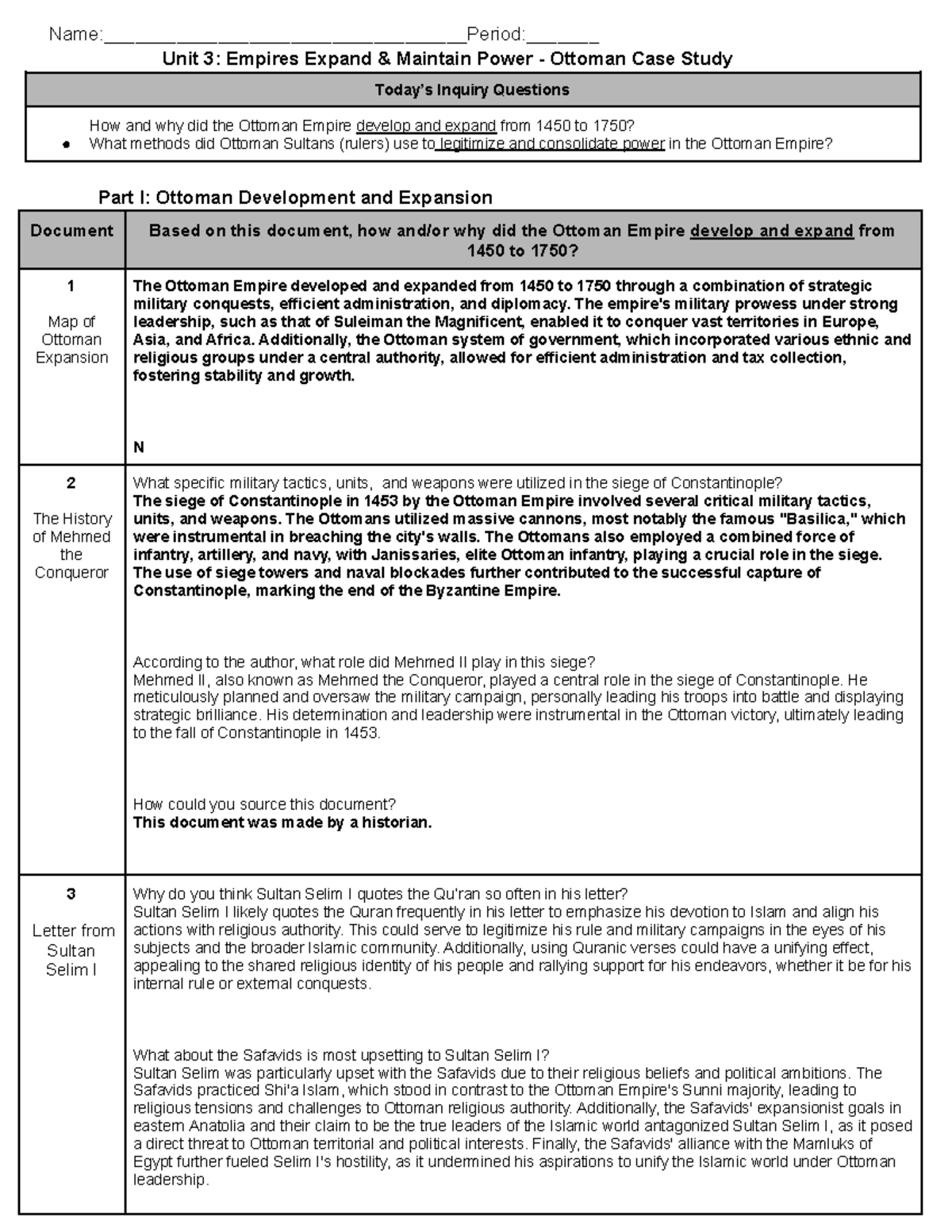 TP 3.1 3.2 Ottoman Empire Case Study (Student Handout)-1 - Name ...