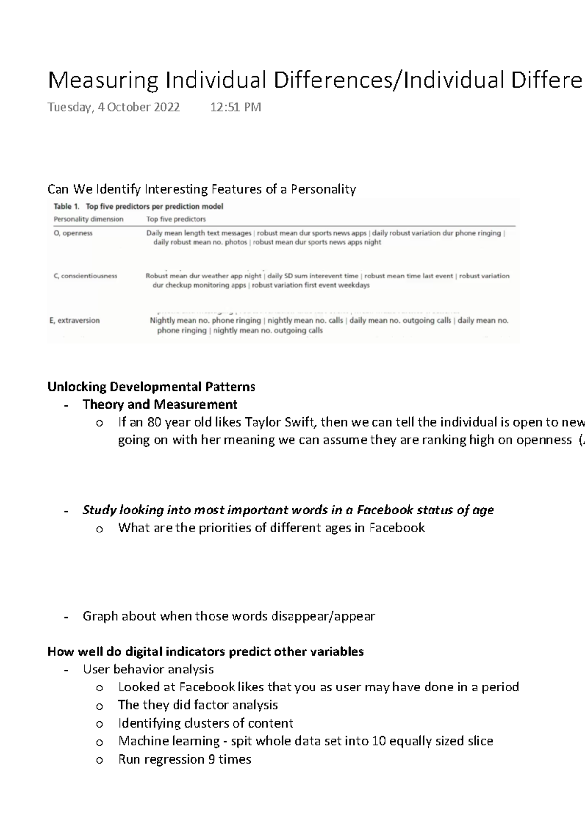 Measuring Individual Differences Individual Differences across Space - Can We Identify ...