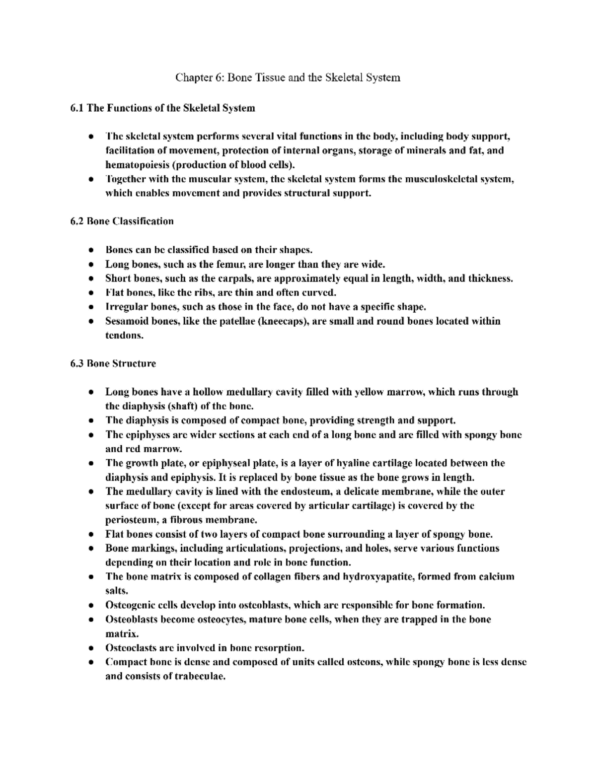 Chapter 6- Bone Tissue and the Skeletal System - Studocu