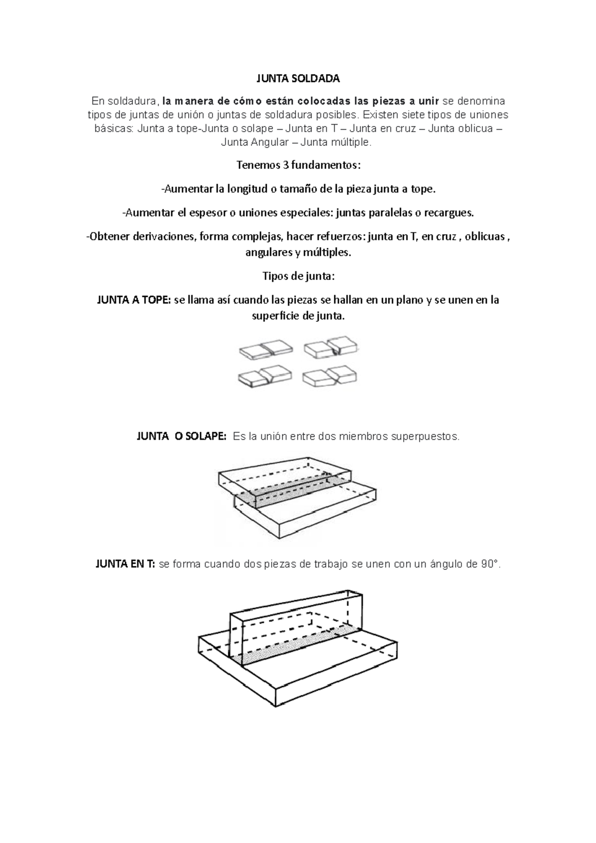 Junta Soldada - BUENA - JUNTA SOLDADA En soldadura, la manera de cómo ...