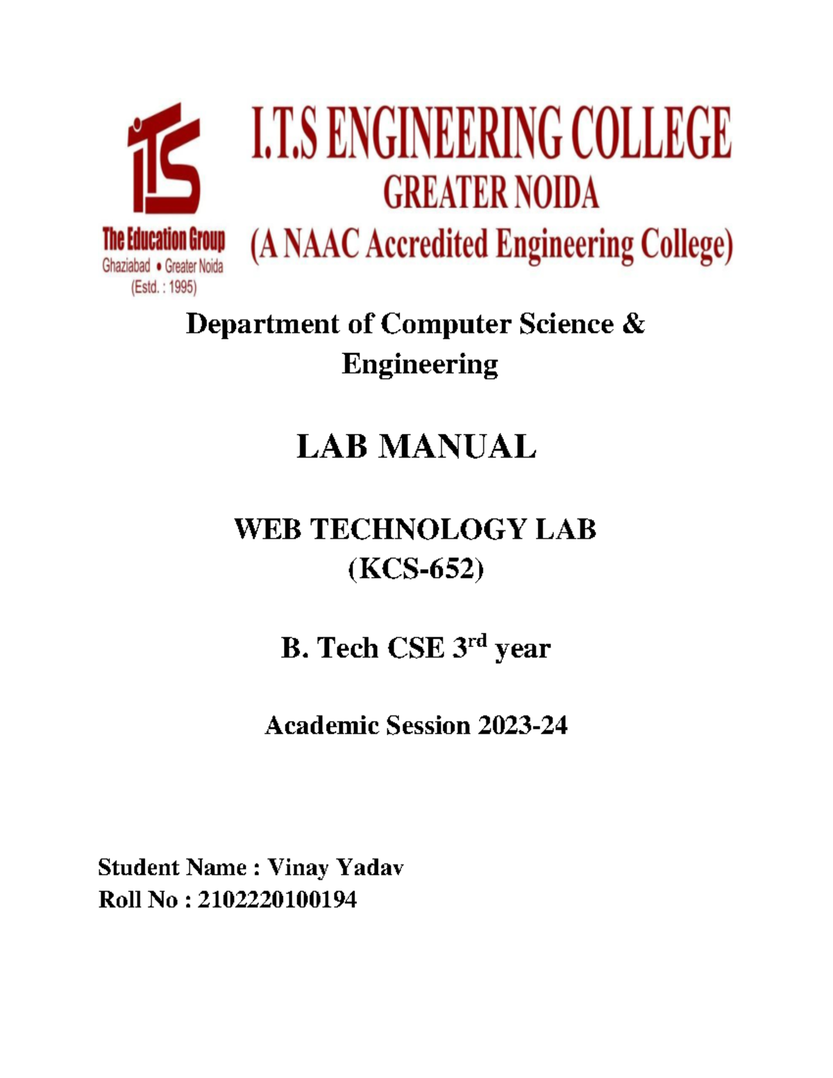 WT lab Manual Final (Repaired) - Department of Computer Science ...