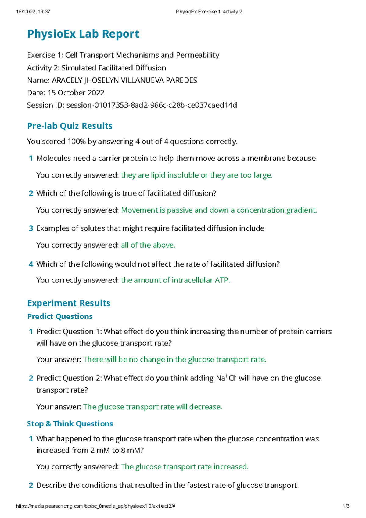 Exercise 1 Activity 2 - practicas - 15/10/22, 19:37 PhysioEx Exercise 1 ...