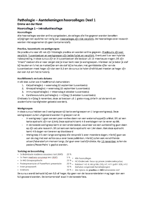 Pathologie HC Acute ontsteking en innate immunity - HC Acute ontsteking ...