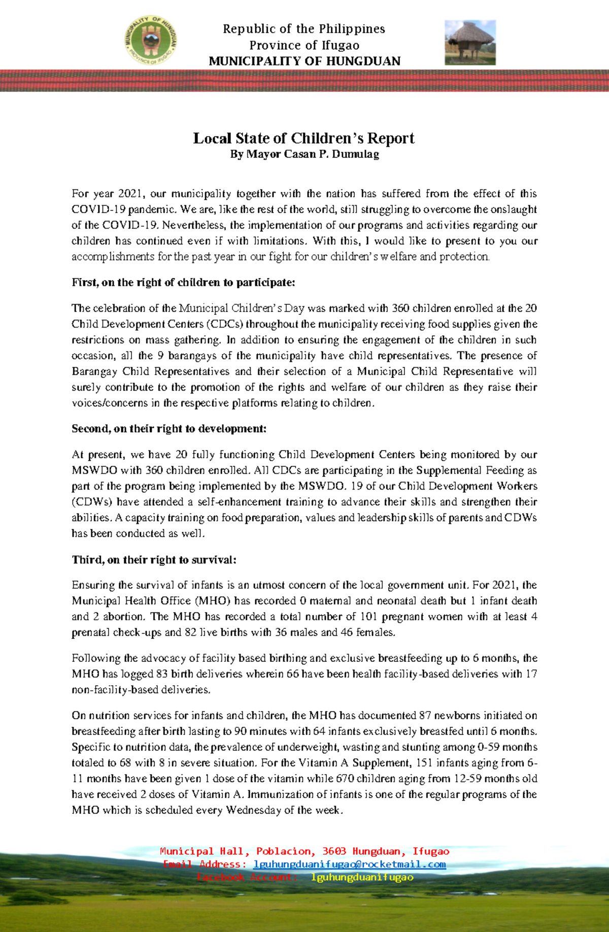 State of the Local Children Report - Republic of the Philippines ...