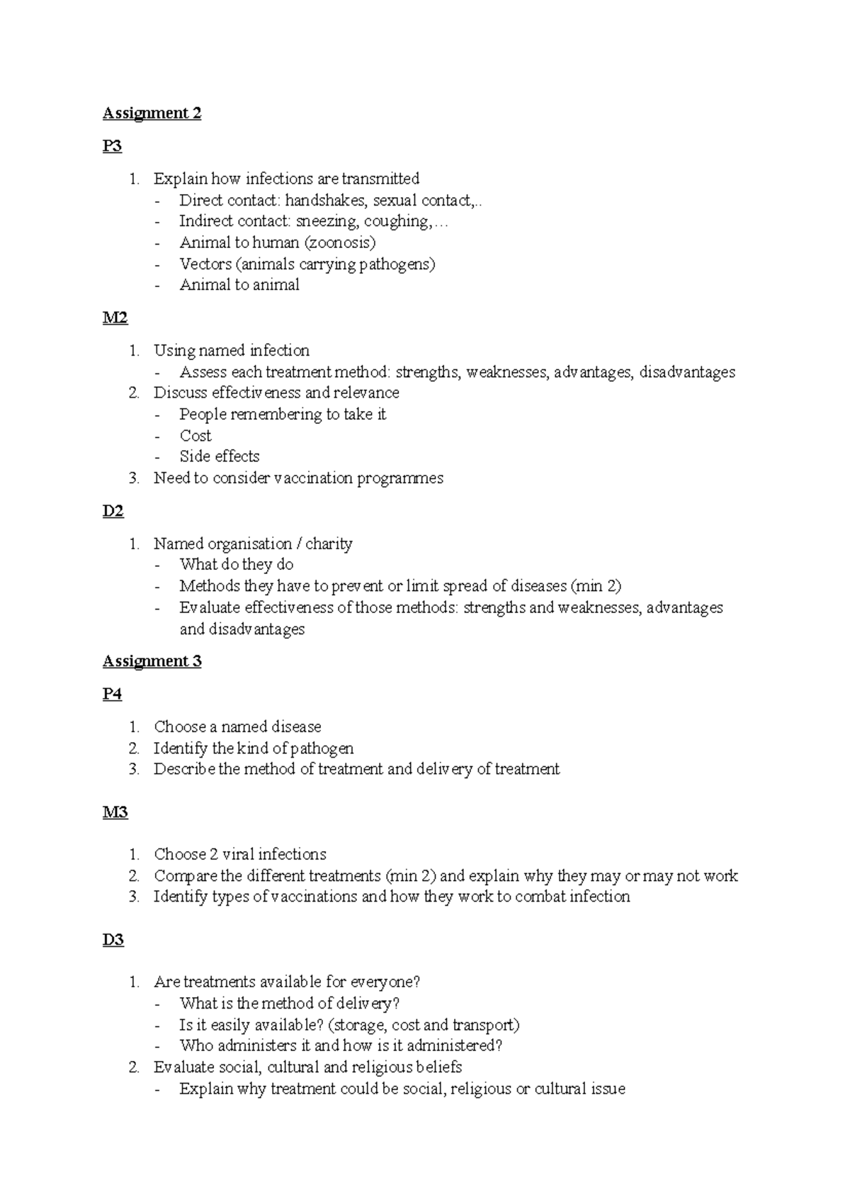 Assignment helpsheet - .......... - Assignment 2 P 1. Explain how ...