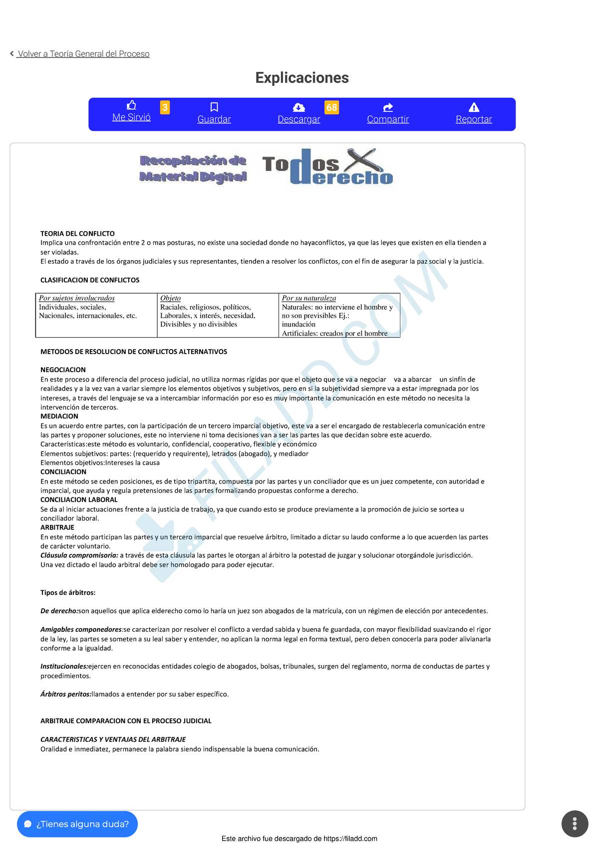 Resumen Procesal - gghgh - ####### Volver a Teoría General del Proceso ...