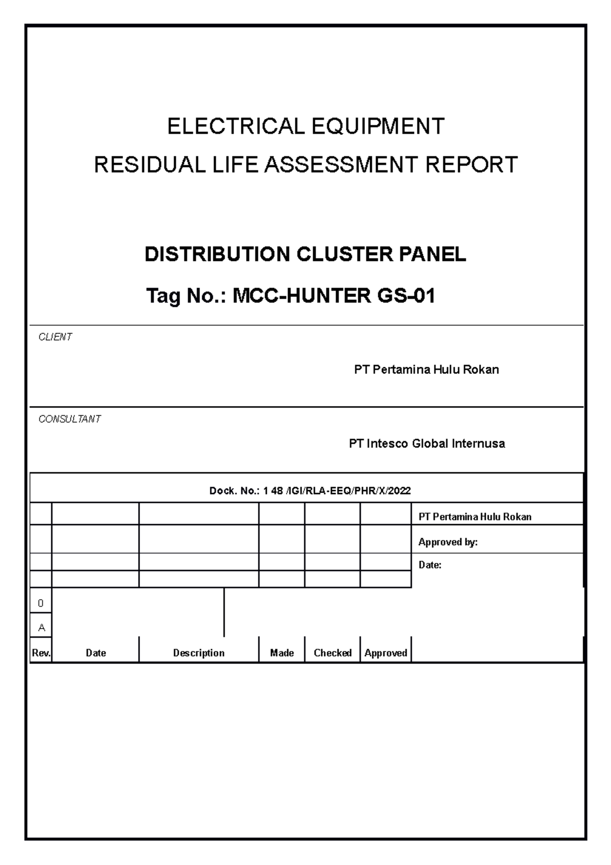 Residual Life Assessment 4 - RESIDUAL LIFE ASSESSMENT REPORT ...