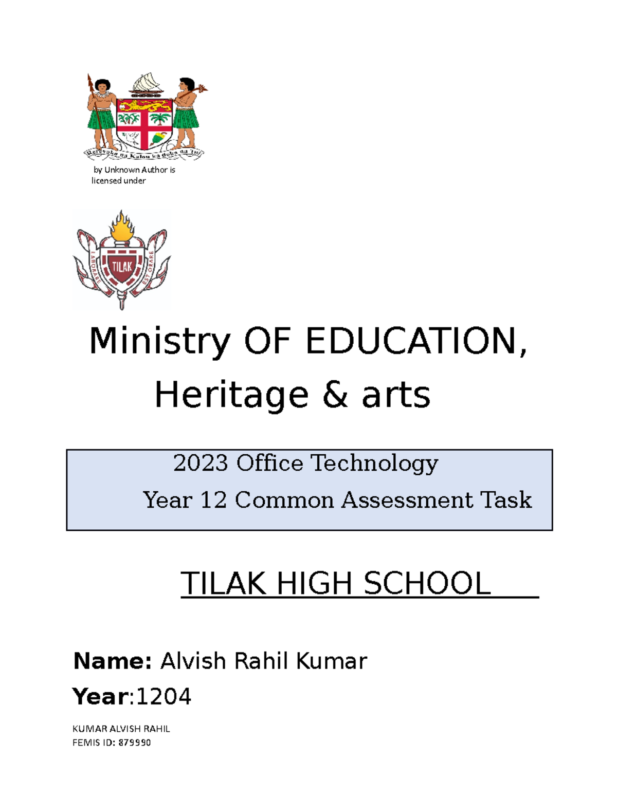 Alvish Rahil Kumar - 879990 - Ministry OF EDUCATION, Heritage & arts ...