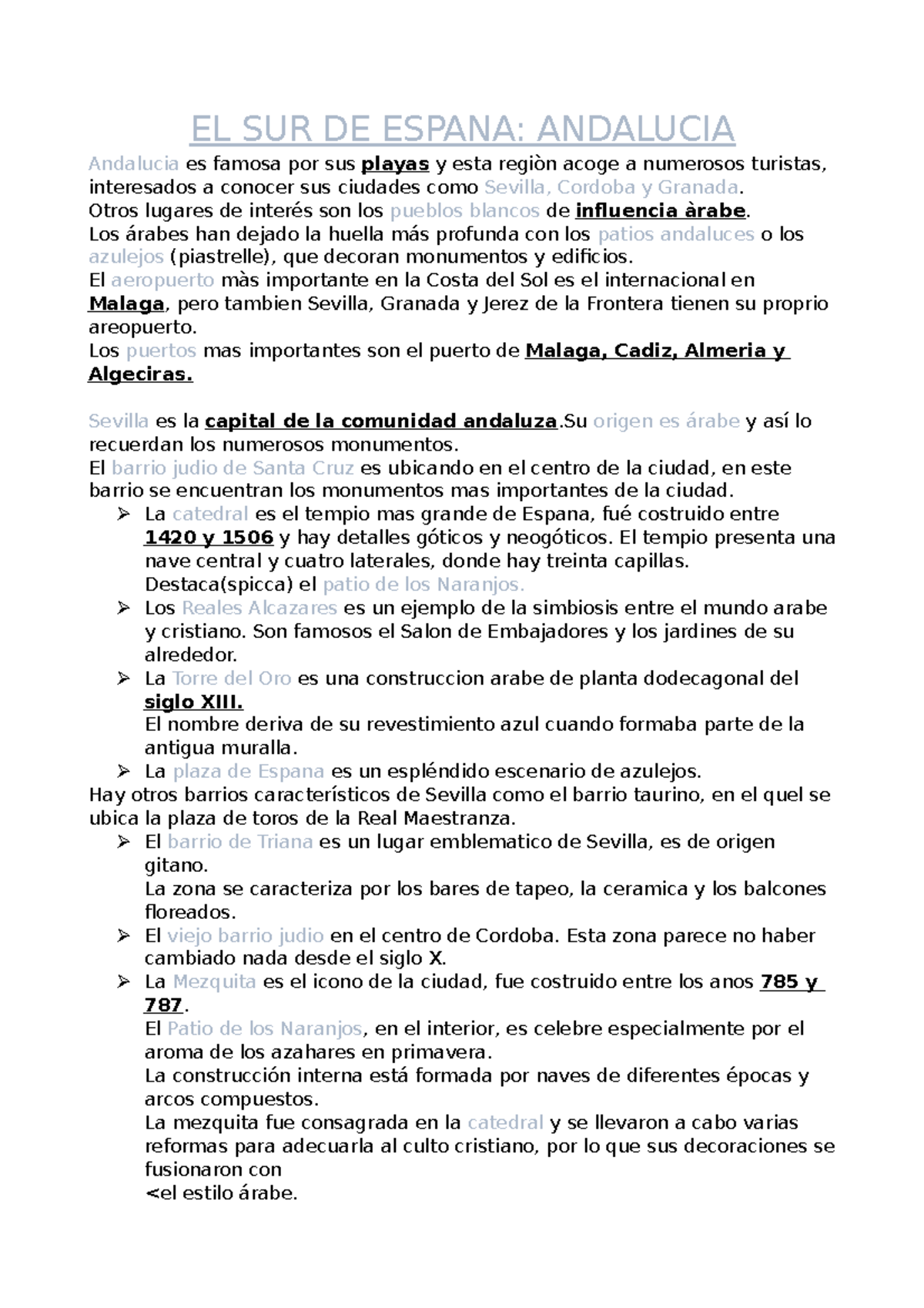 EL SUR DE Espana - Spagnolo - EL SUR DE ESPANA: ANDALUCIA Andalucia es ...