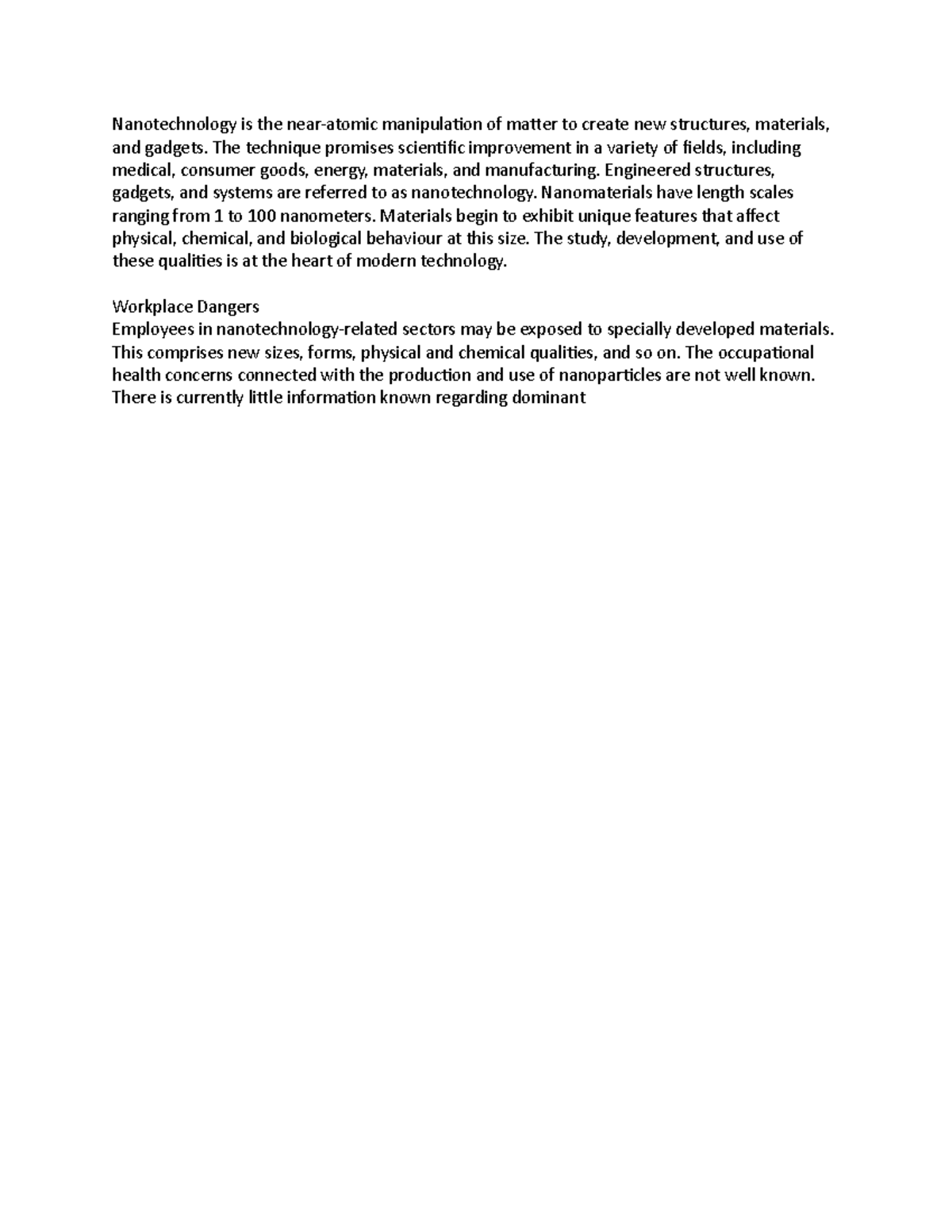 Nanotechnology 2 - The technique promises scientific improvement in a ...