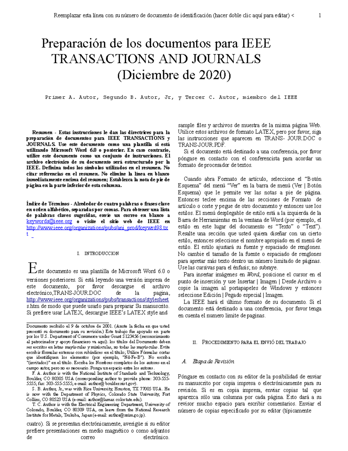 Formato IEEE 2020 - Preparación de los documentos para IEEE ...