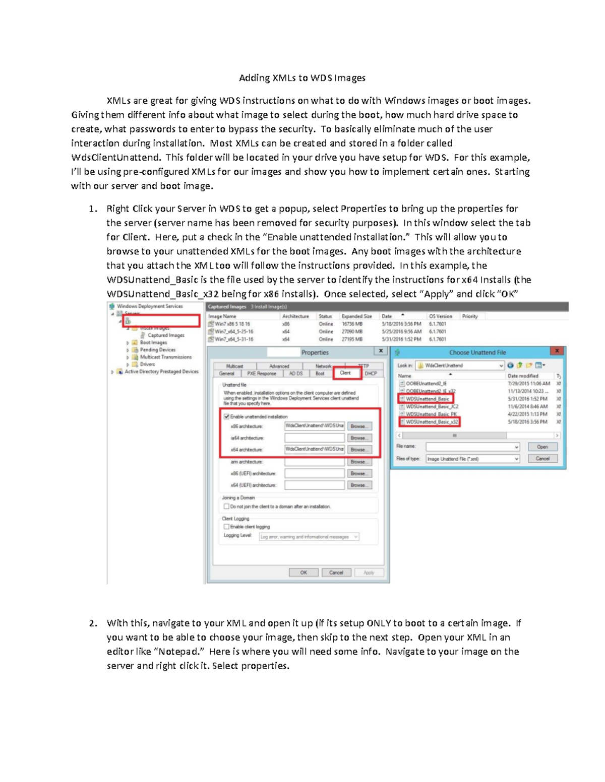 Step 8 Adding XMLs to WDS Images - Adding XMLs to WDS Images XMLs are great for giving WDS - Studocu