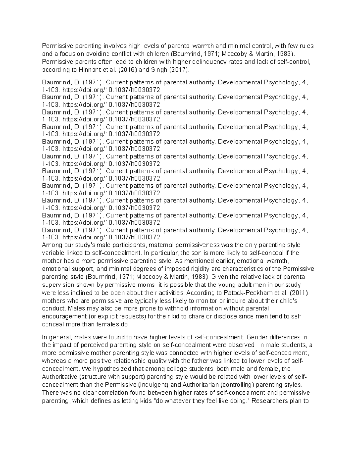 Permissive-rrl - eaxmple of rrl for permissive parenting styles ...