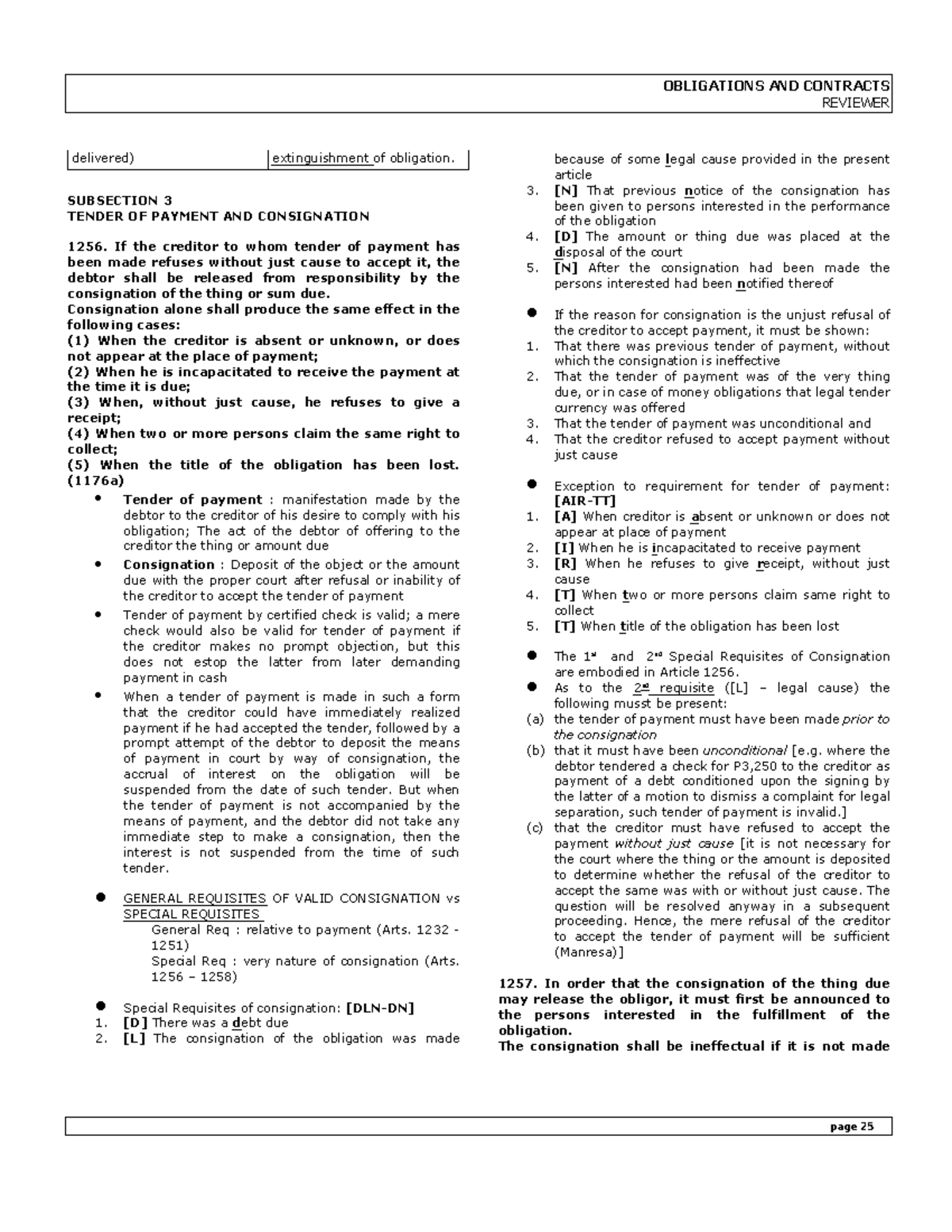 Section 2 loss things - Sen - REVIEWER delivered) extinguishment of ...