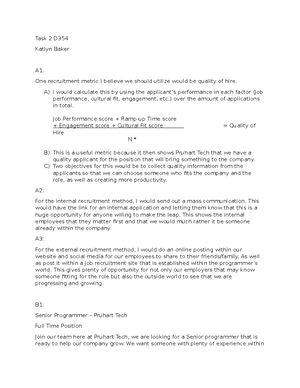 VFM1 Workforce Planning- Task 1 - Picardi, C. (2019). Recruitment and ...