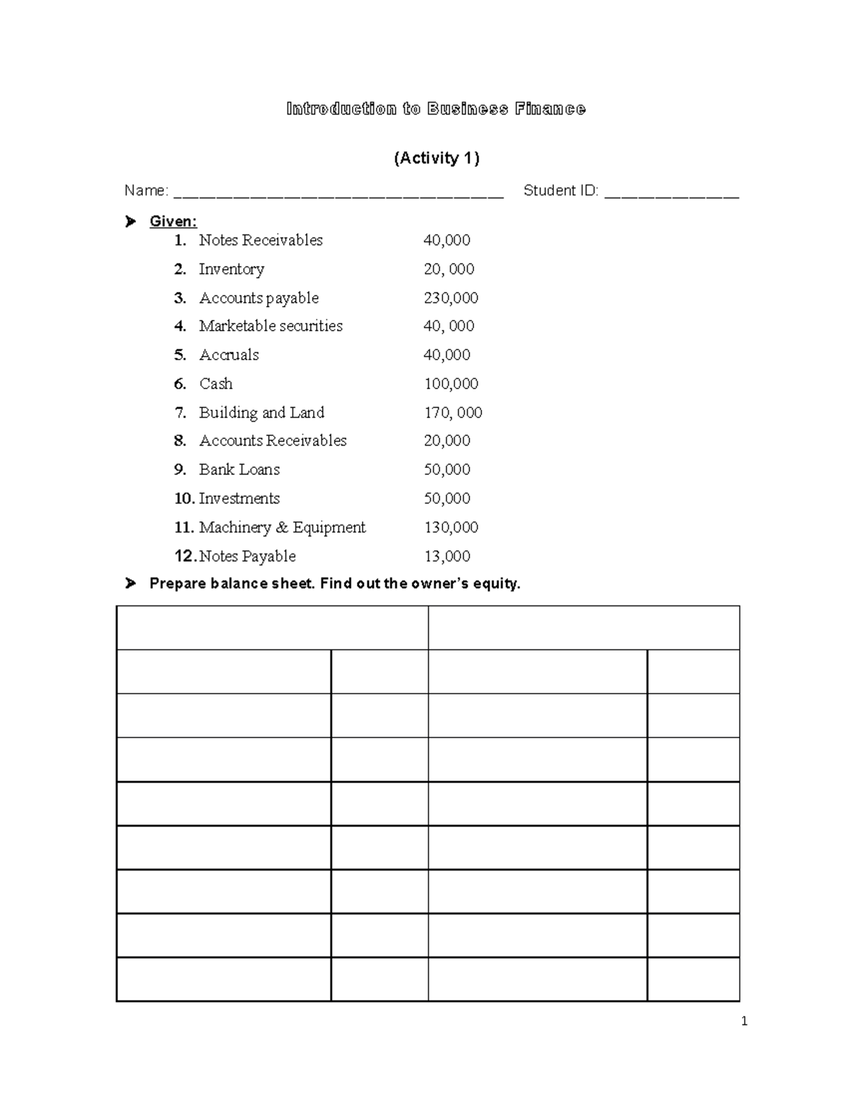 Activity 1 - Preparation - (Activity 1) Name ...