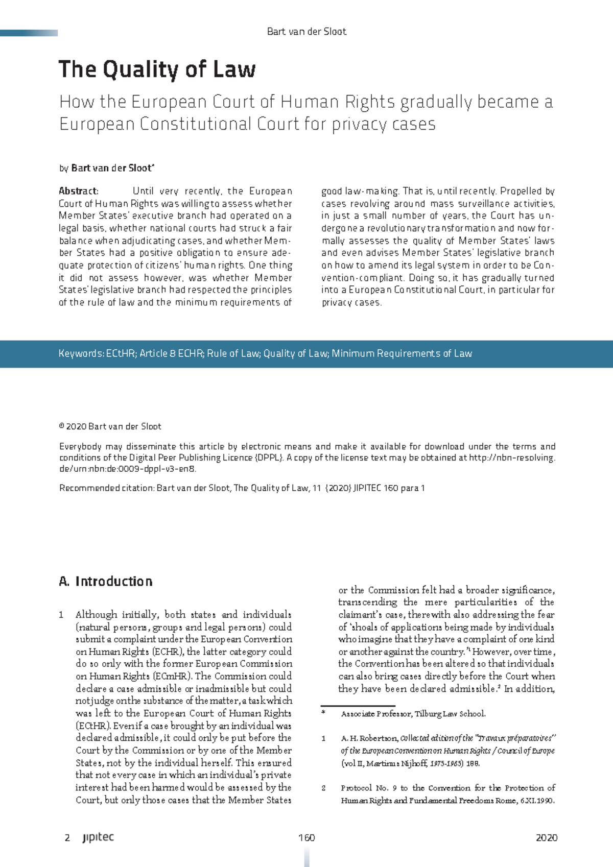 Van der Sloot, the Quality of Law - Bart van der Sloot The Quality of ...