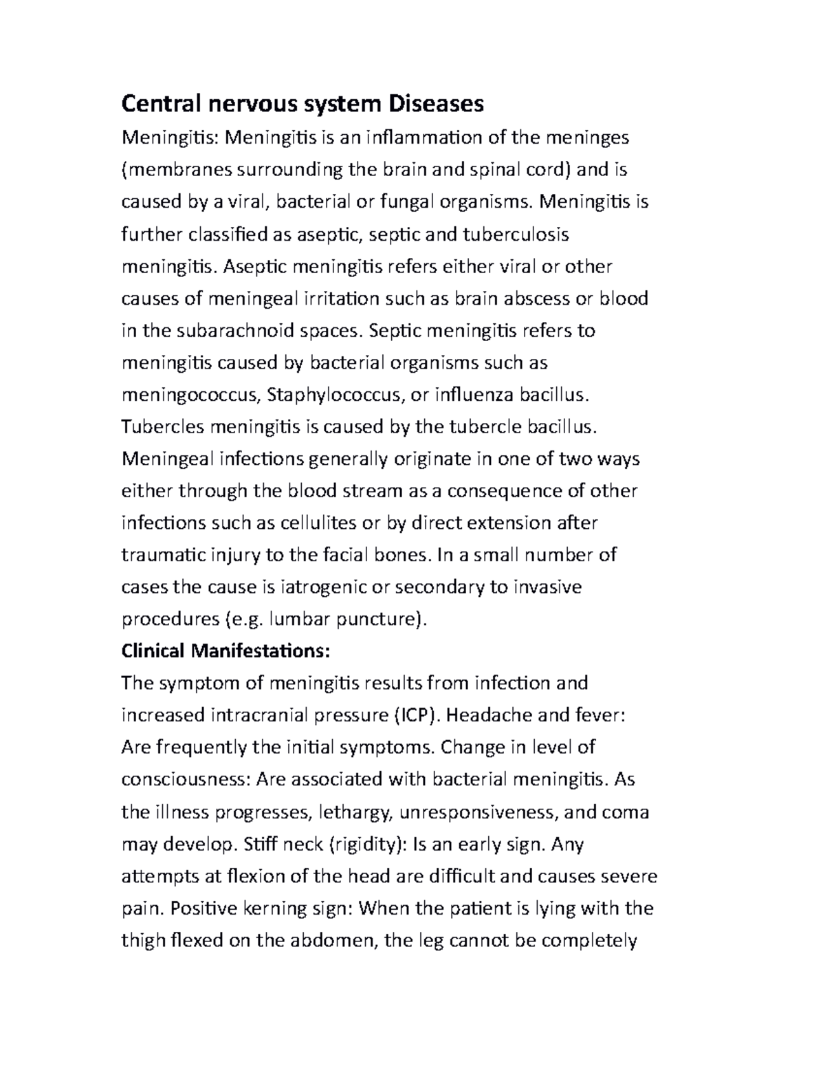 Central nervous system Diseases - Central nervous system Diseases ...