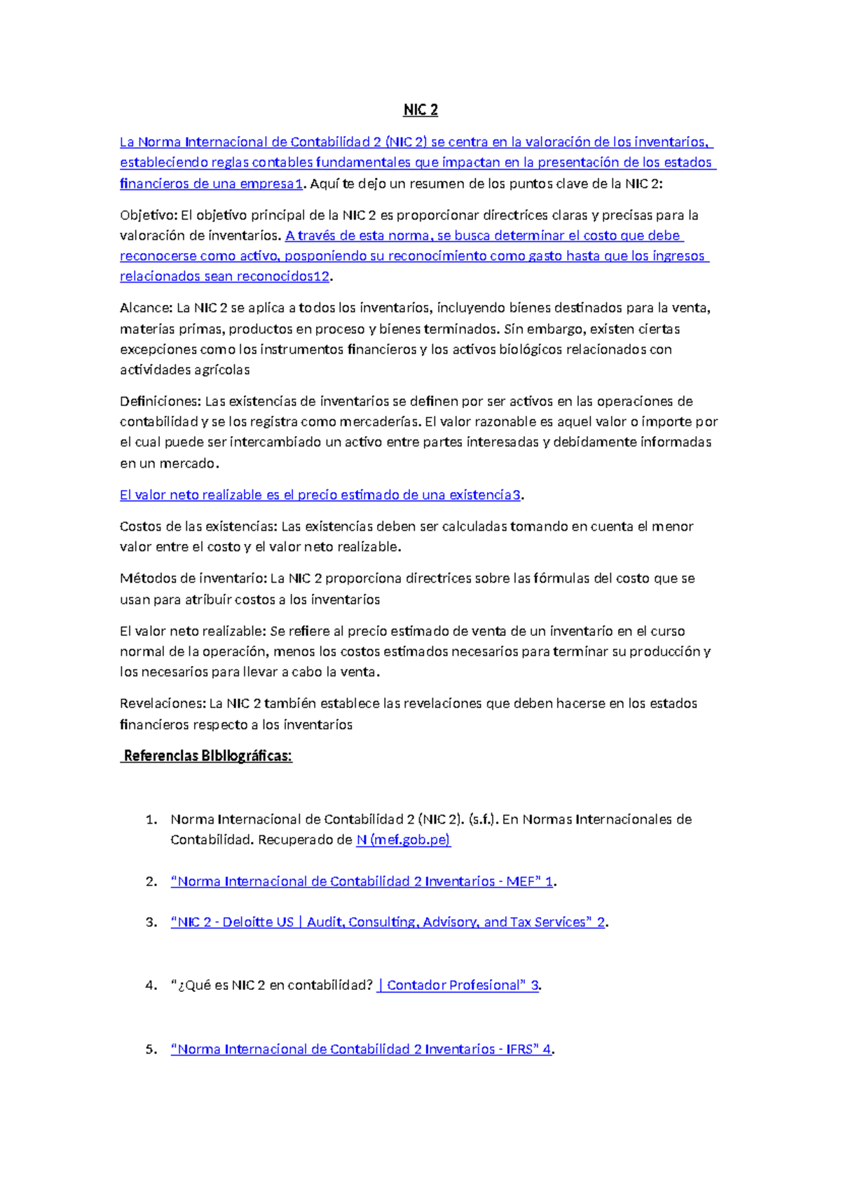 NIC 2 - NIC 2 La Norma Internacional de Contabilidad 2 (NIC 2) se ...