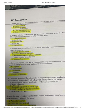 SAT for exam #3 2020 students copy part 2 - SAT for exam The client ...