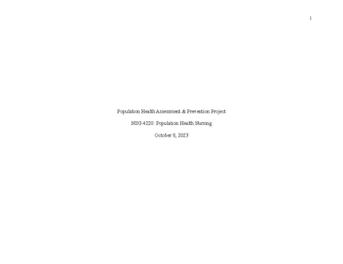 Population Health Template - Population Health Assessment & Prevention ...