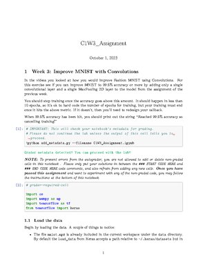 C1W1 Assignment - C1W1_Assignment October 1, 2023 1 Week 1 Assignment: Housing Prices In this ...