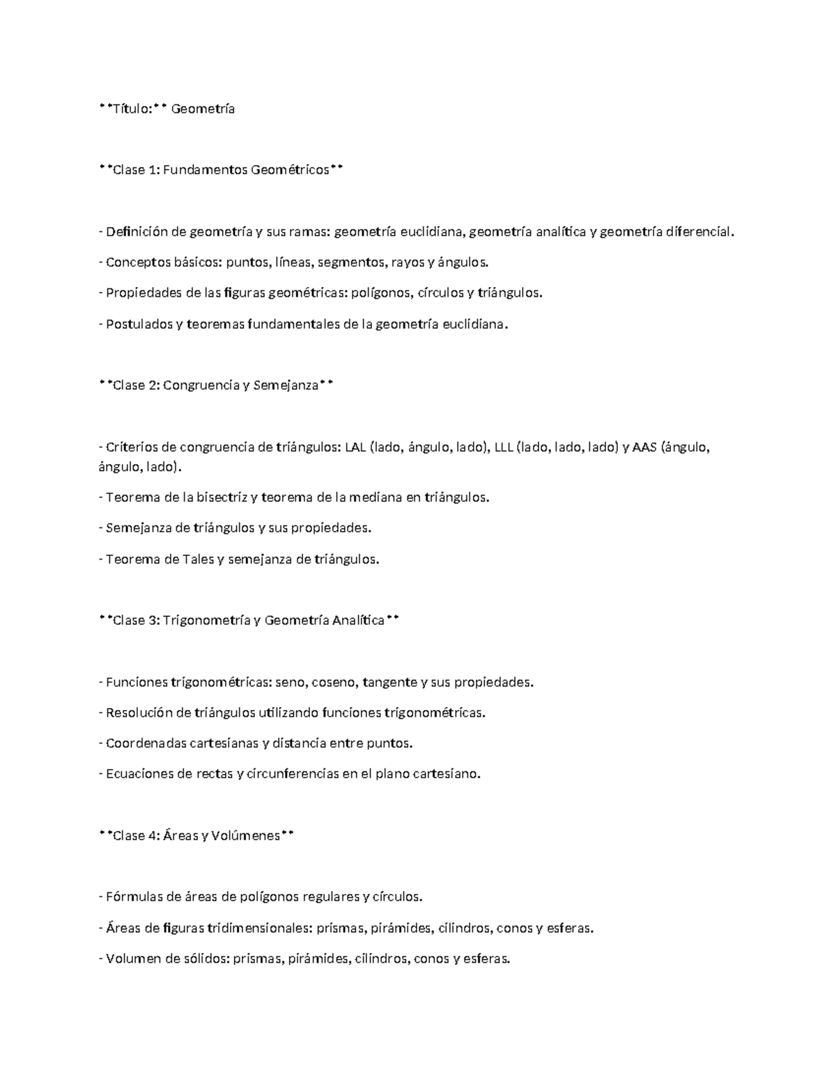 Apuntes 5 - Muy nire - Título: Geometría Clase 1: Fundamentos ...