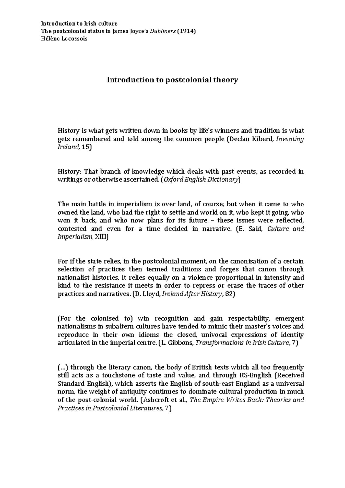 Introduction to irish culture - Introduction to Irish culture The ...