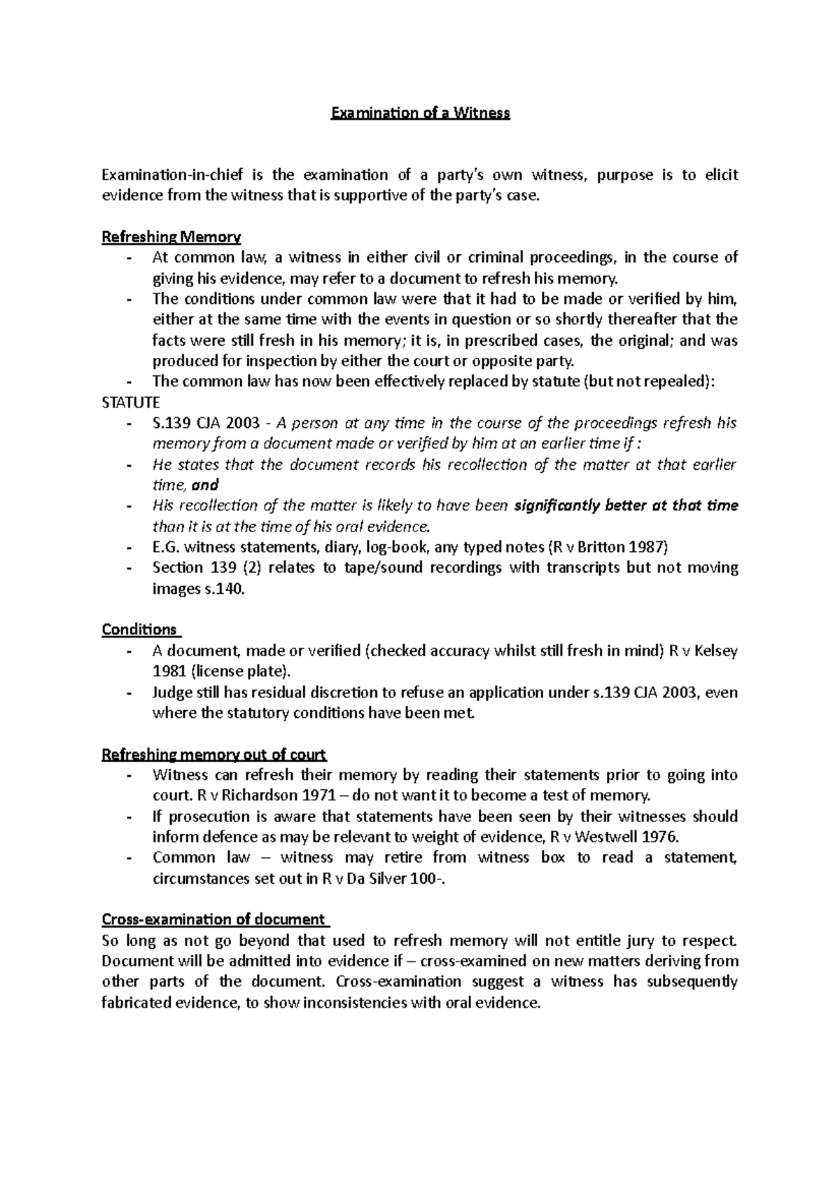 Examination of a witness - Examination of a Witness Examination-in ...