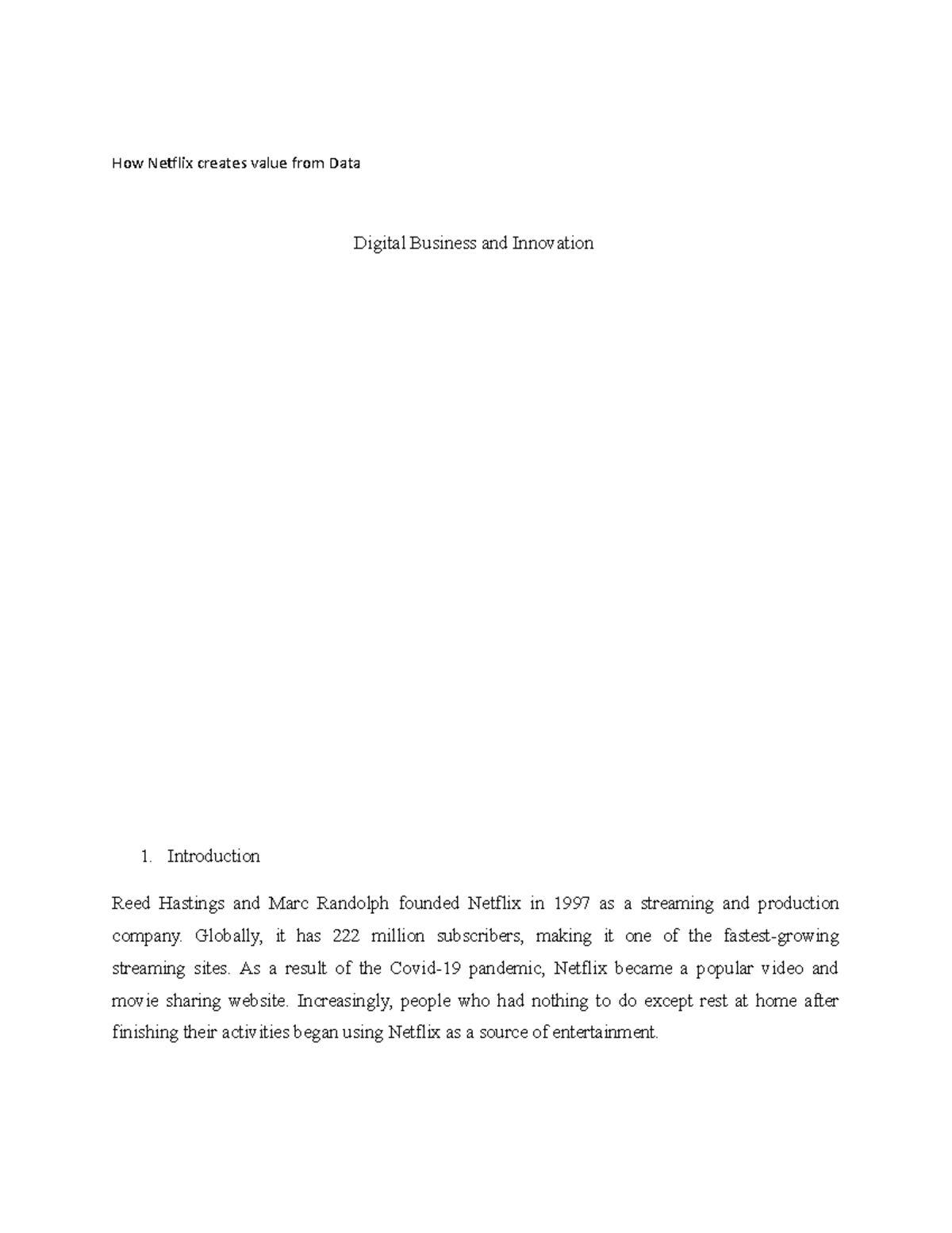 How Netflix creates value from Data - How Netflix creates value from ...
