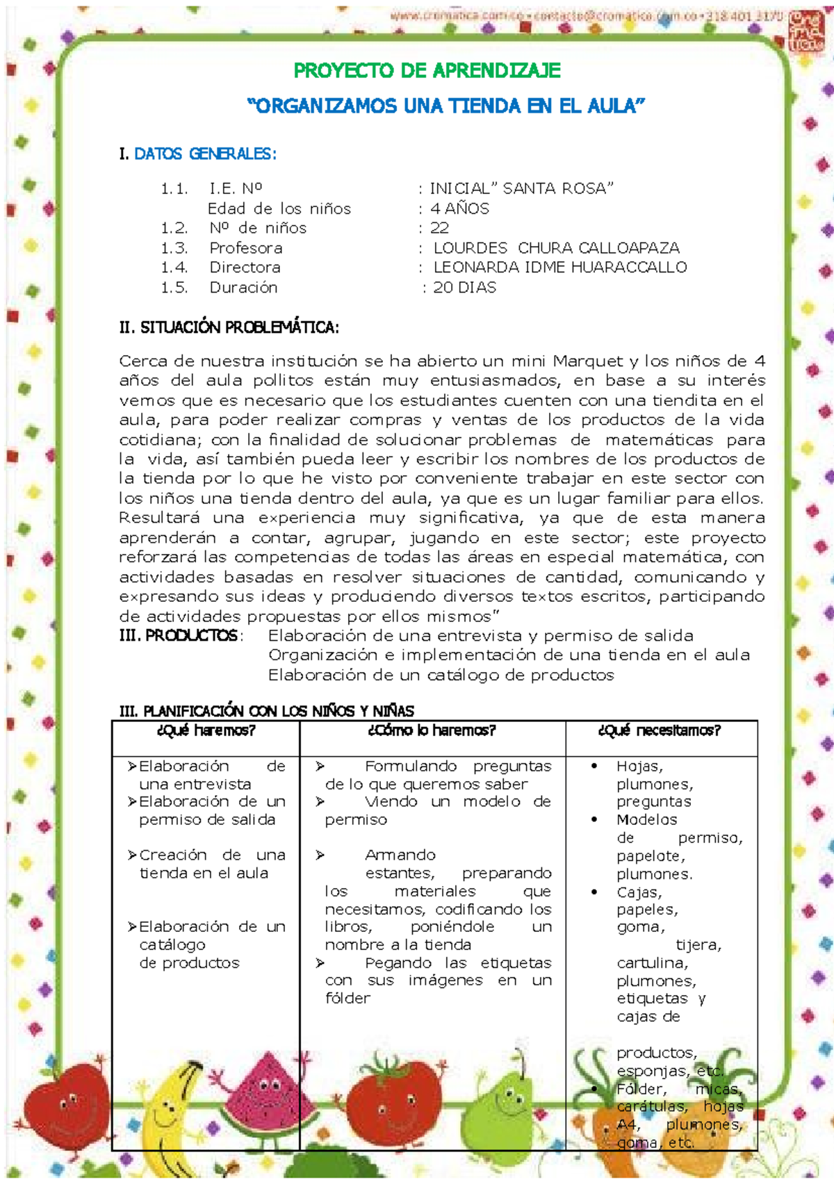 Proyecto DE Aprendizaje Mi Tienda - PROYECTO DE APRENDIZAJE “ORGANIZAMOS UNA TIENDA EN EL AULA ...