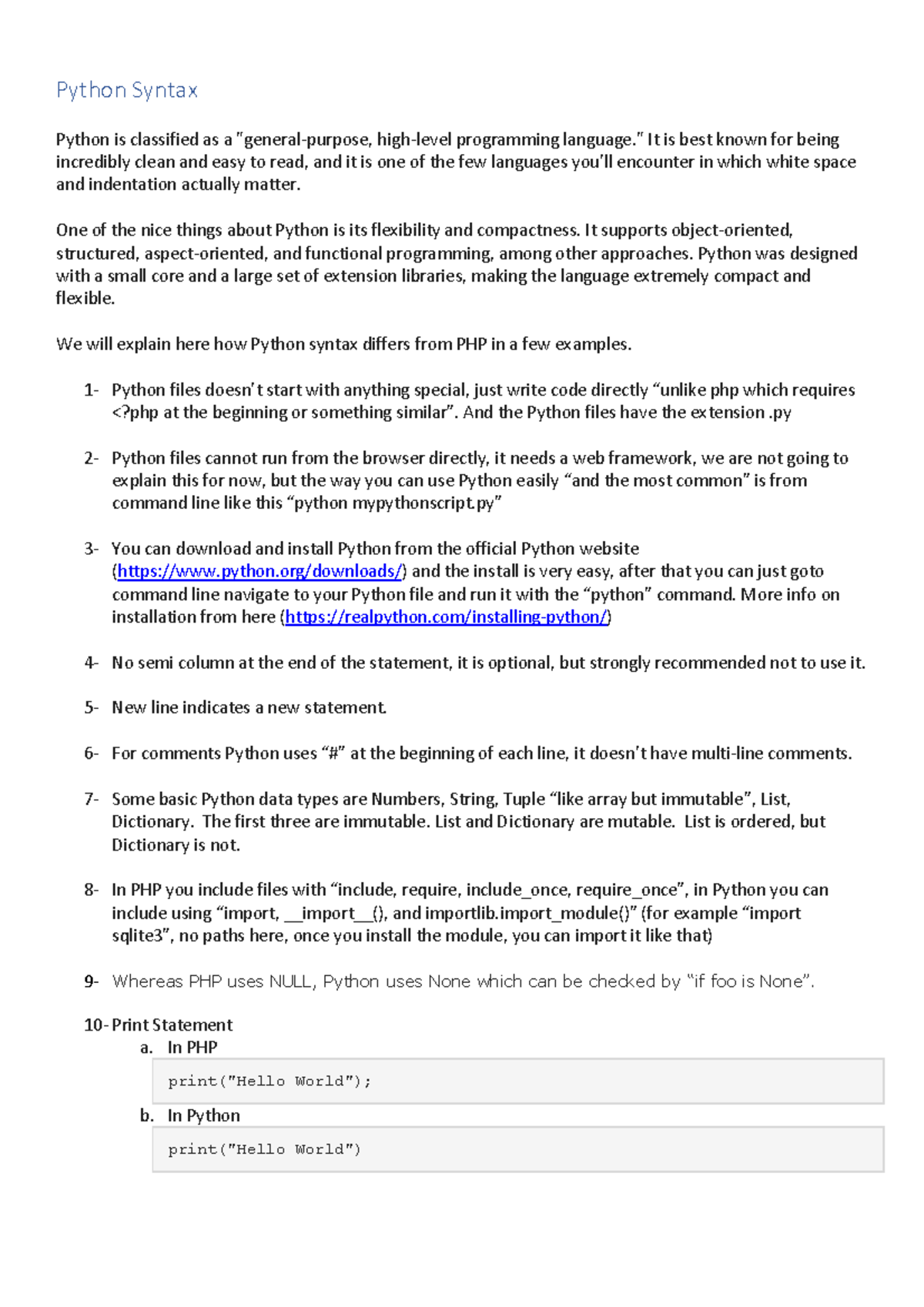 2.1 Python Syntax - Python Syntax Python is classified as a programming ...
